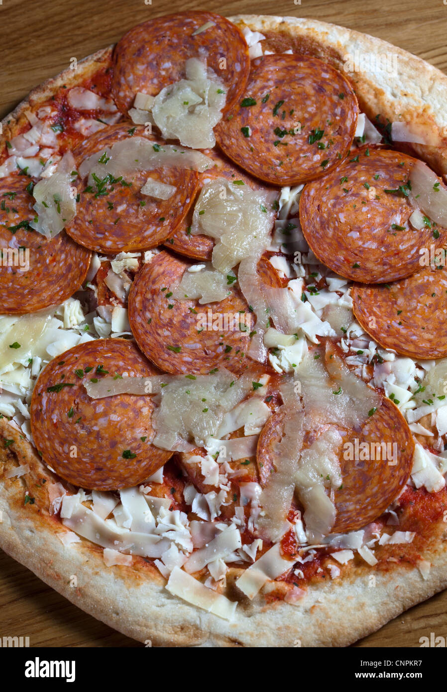 Raw or Unccooked Pepperoni Pizza Stock Photo - Alamy