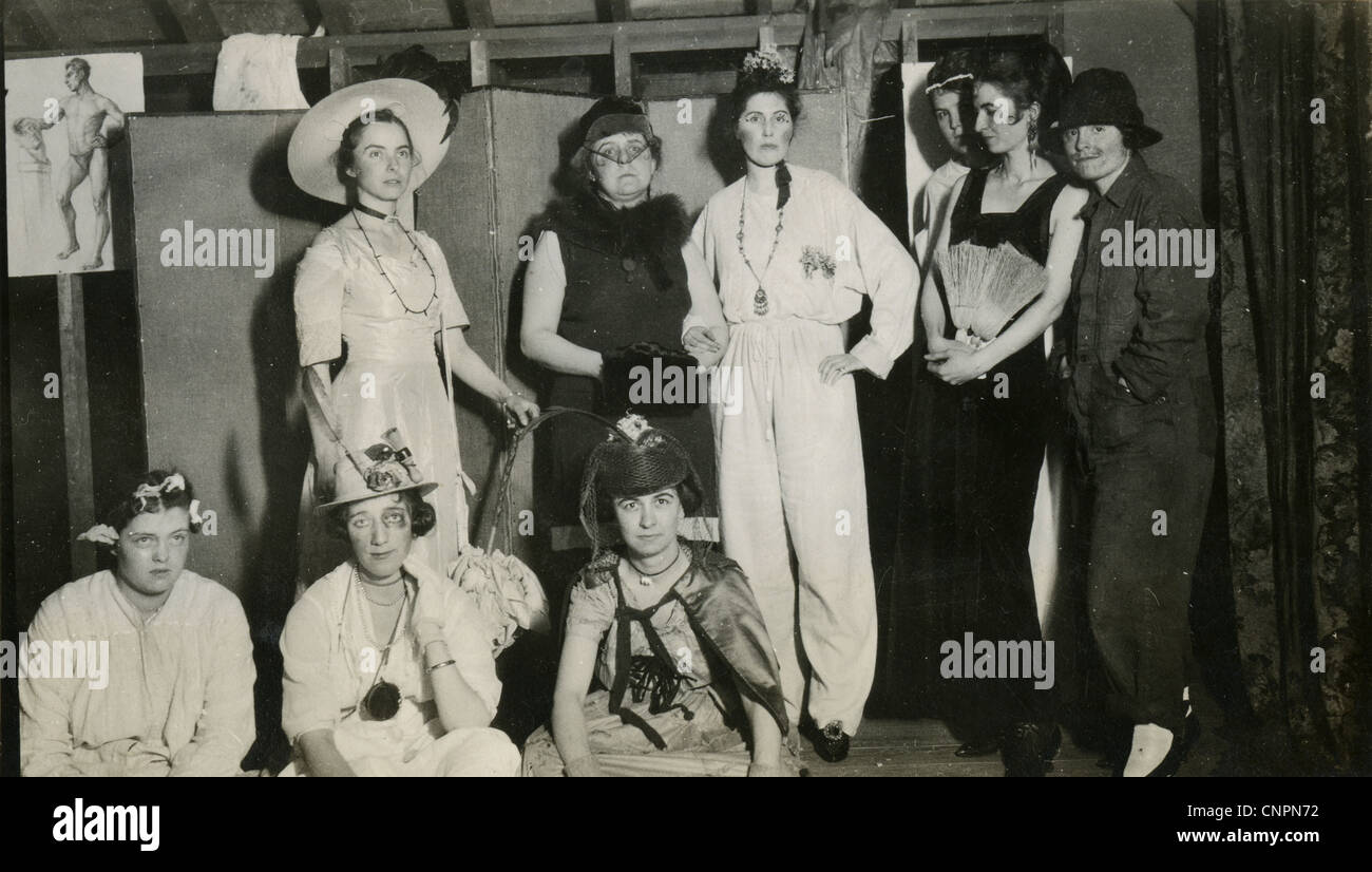 Circa 1930s college women, possibly at Bryn Mawr, dressed up for a ...