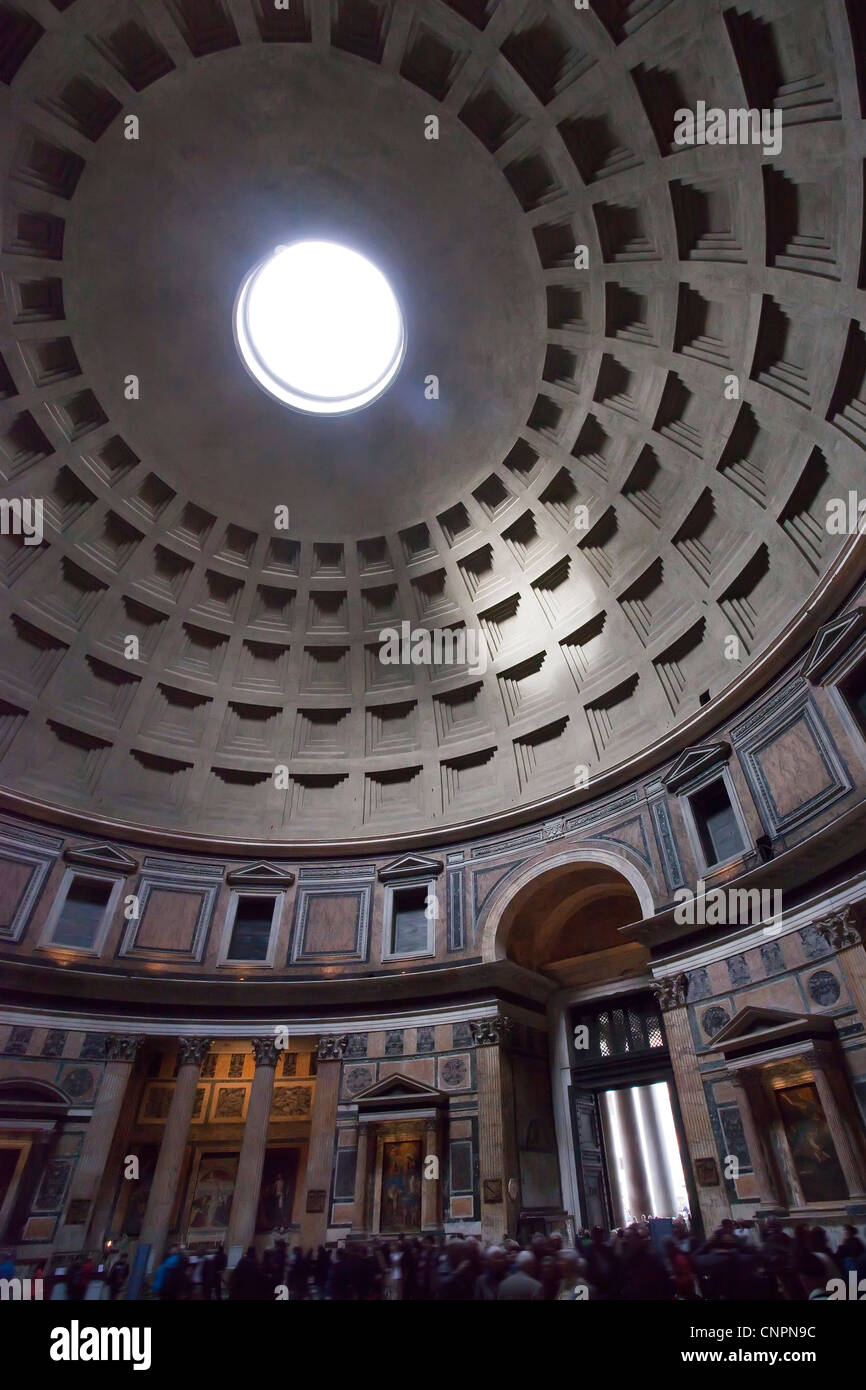 The Pantheon, Rome, interior showing dome and oculus, daytime Stock ...