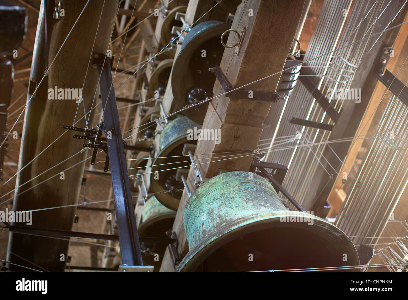Belfry bell [bell tower] [clock tower] building Stock Photo - Alamy