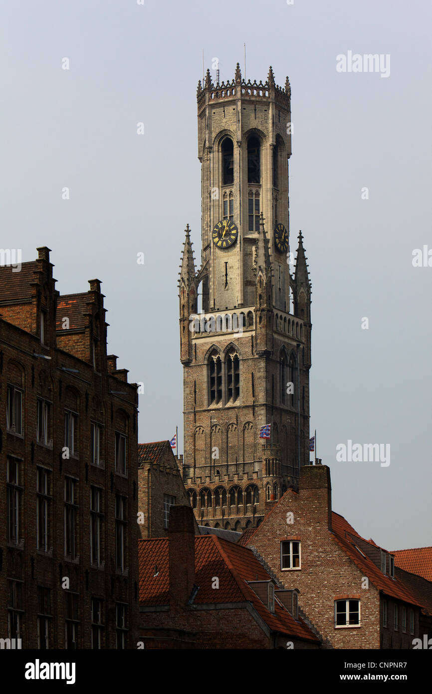 Belfry building building [clock tower] Hallen Stock Photo - Alamy