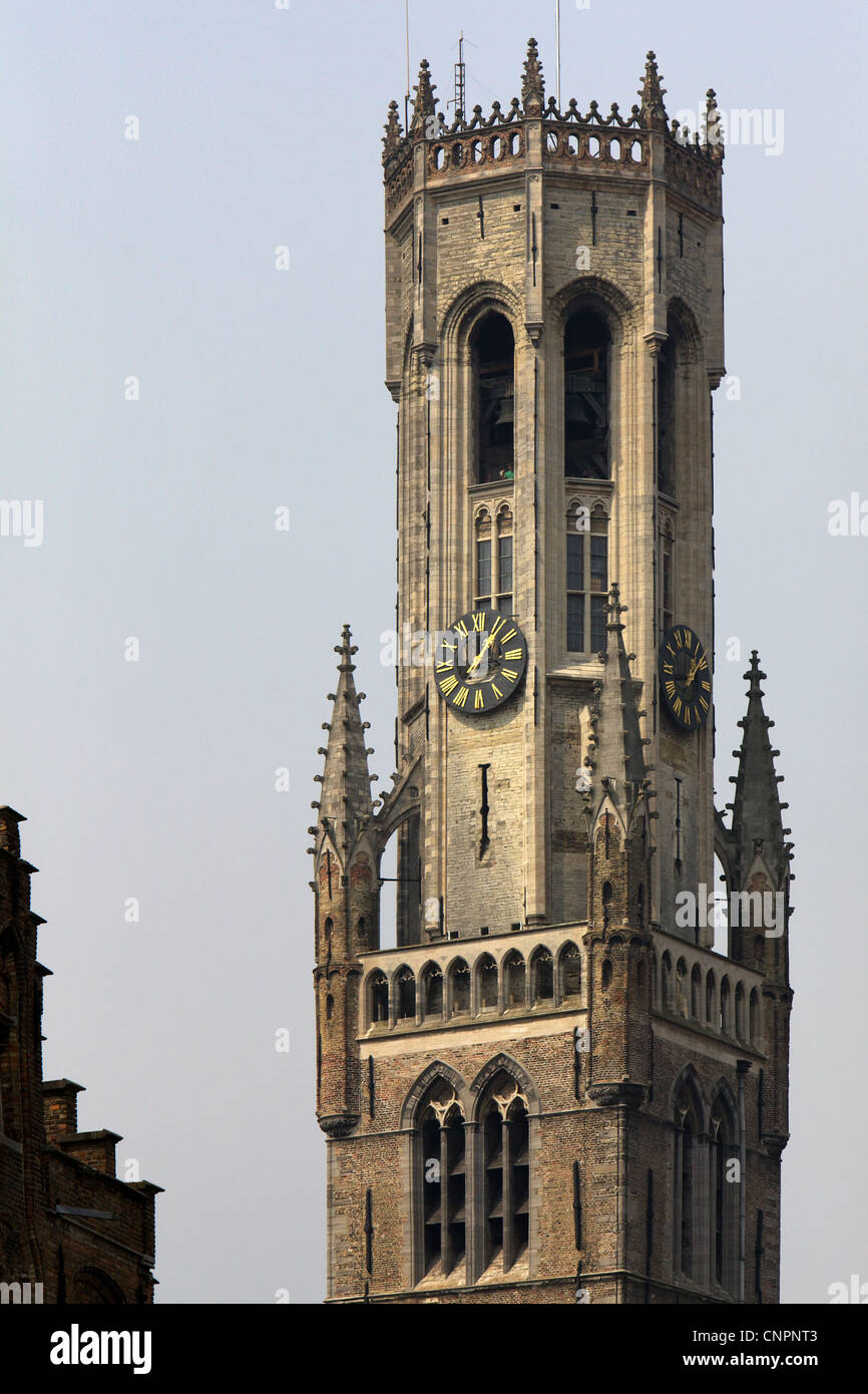 Belfry building building [clock tower] Hallen Stock Photo - Alamy