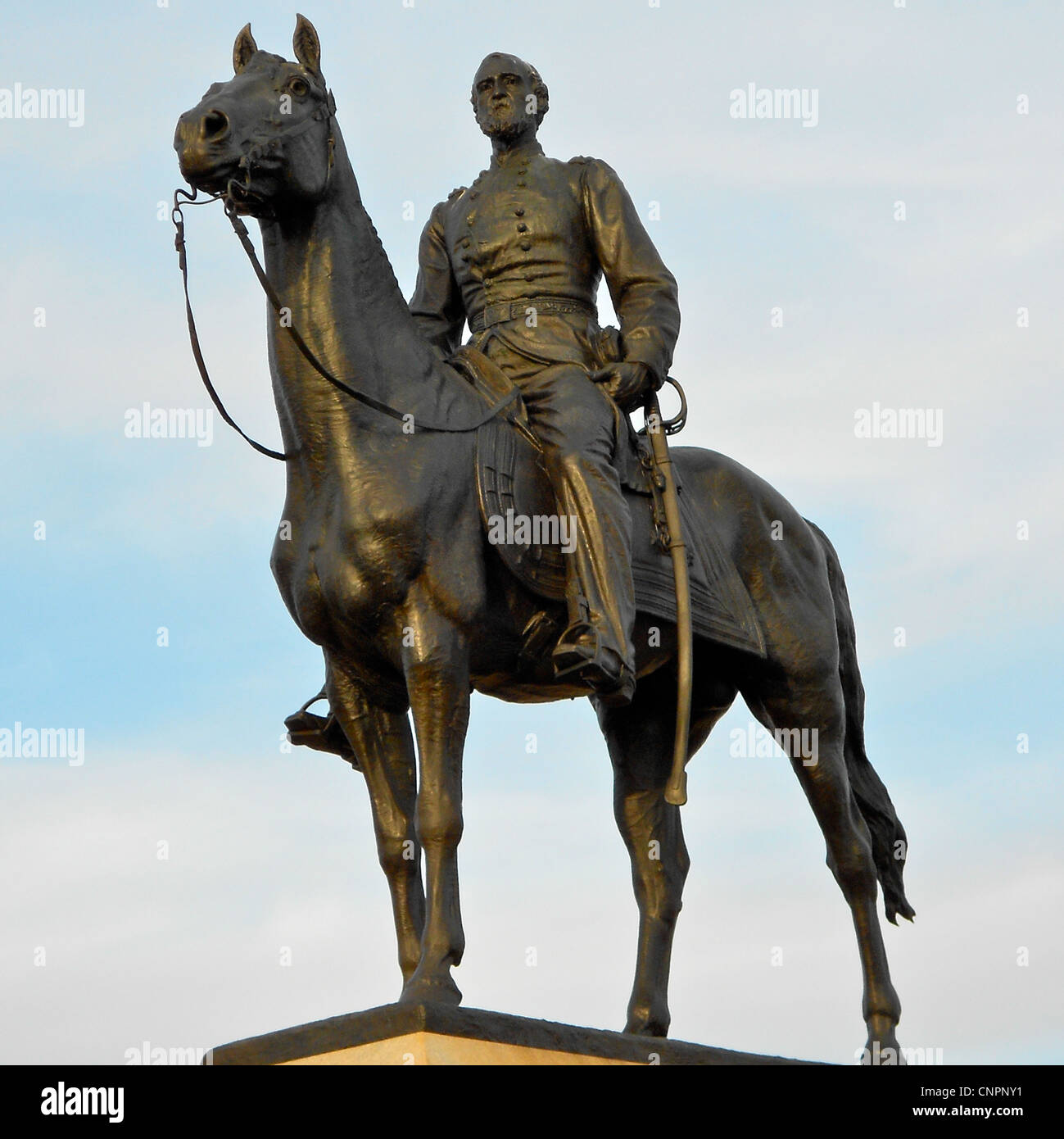 Monument on the Gettysburg (PA) battlefield to General Mead Stock Photo ...