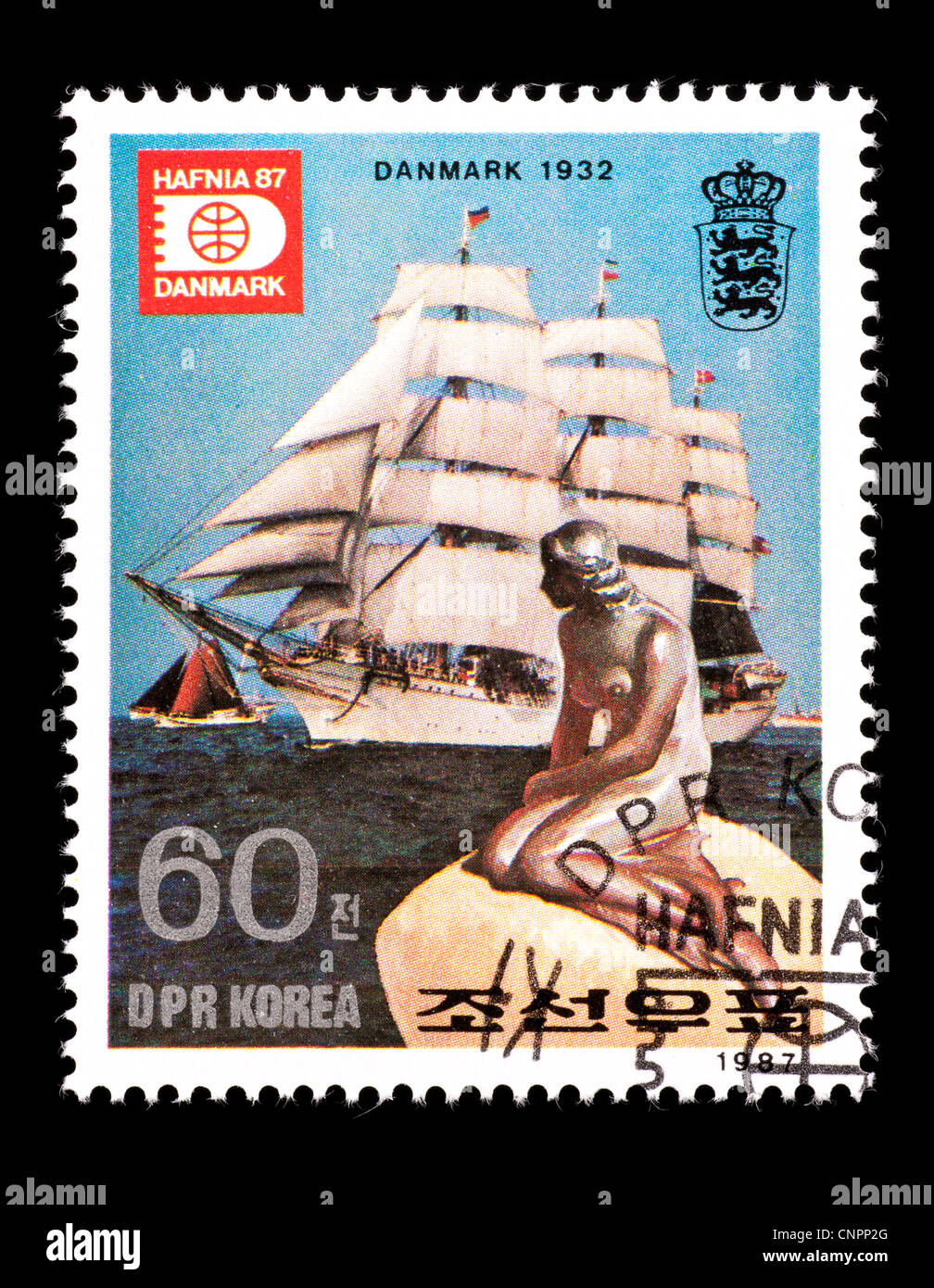 Postage stamp from North Korea depicting the Little Mermaid and the ...