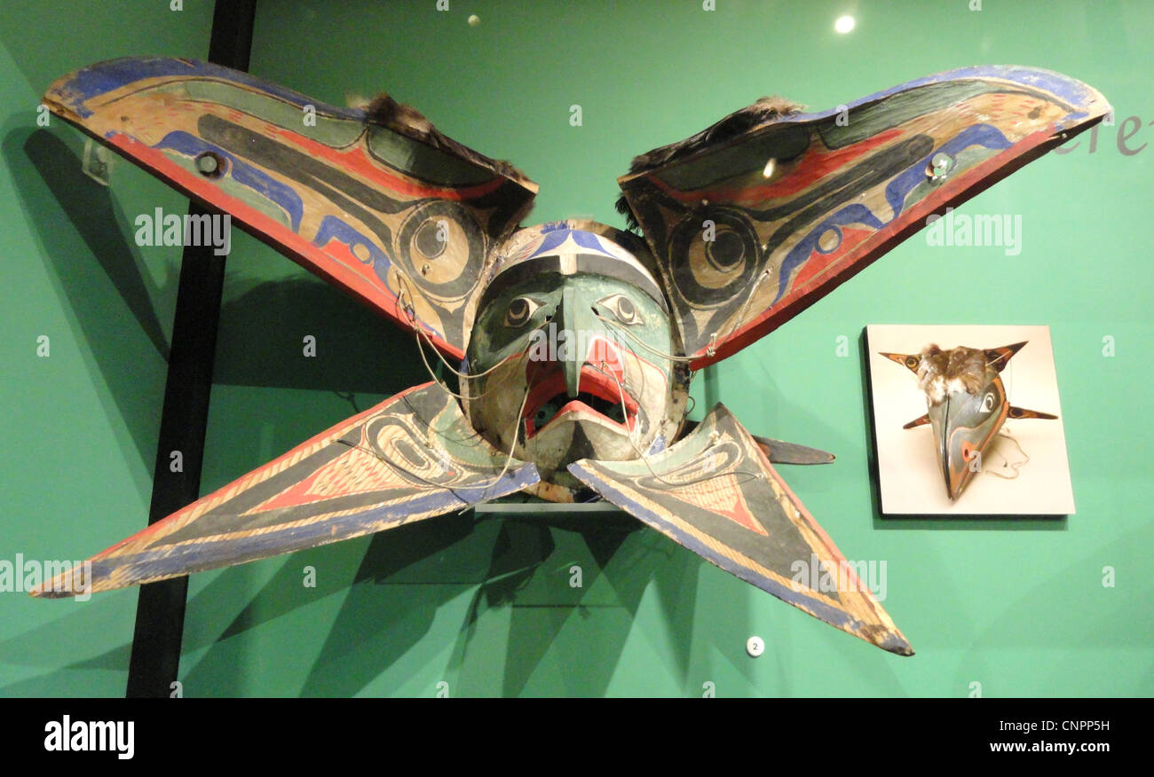 This Kwakiutl transformation mask was collected in 1917 from the ...