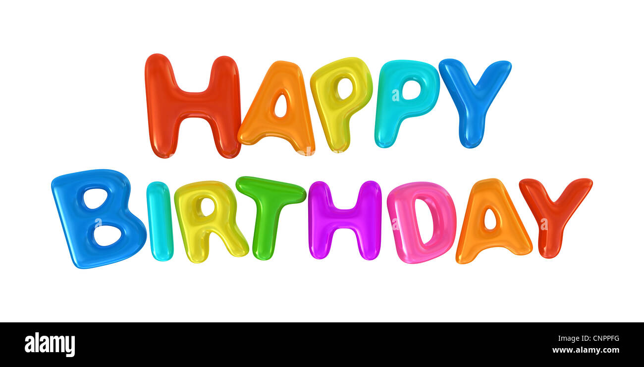 Happy birthday sign isolated on white Stock Photo - Alamy