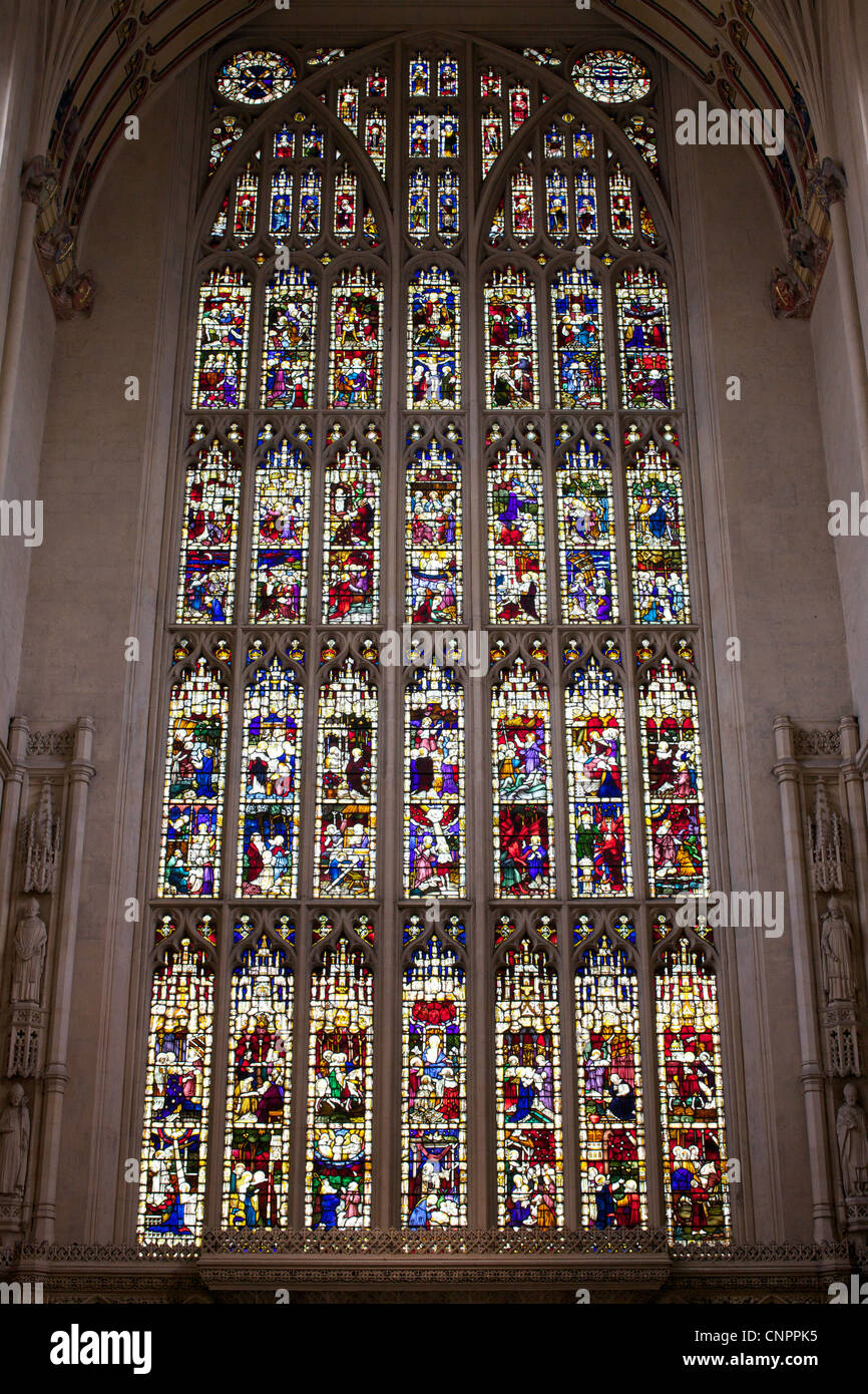 [Bath Abbey] church [stained glass window] Stock Photo - Alamy