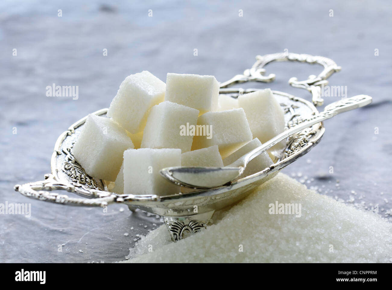 Several types of sugar - refined sugar and granulated sugar Stock Photo ...