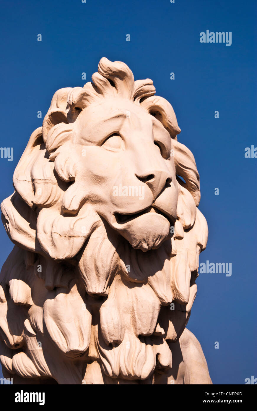 A stone lion on Westminster Bridge, London, England, UK Stock Photo - Alamy