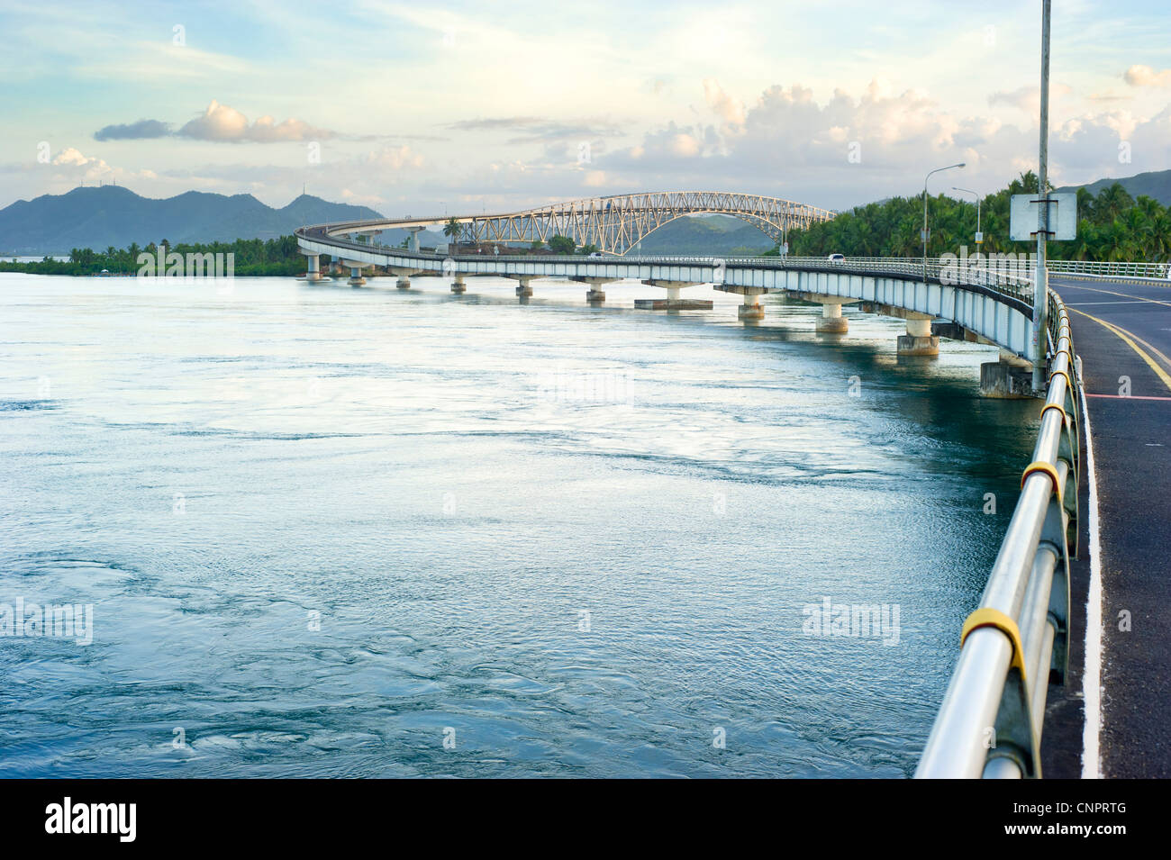 The San Juanico Bridge, view from Samar, towards Leyte. Philippines ...