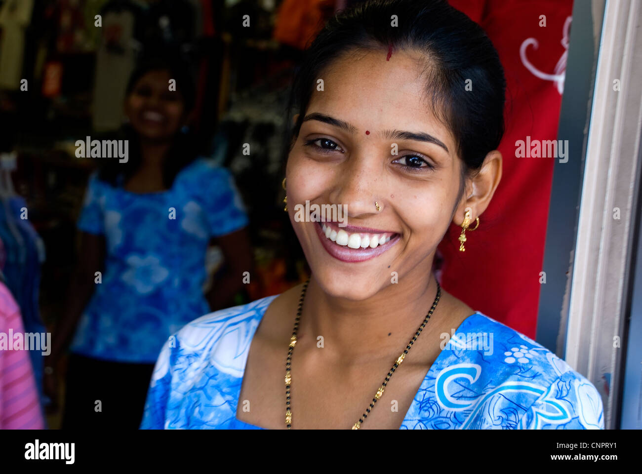 indian shop assistant, nadi, fiji Stock Photo - Alamy