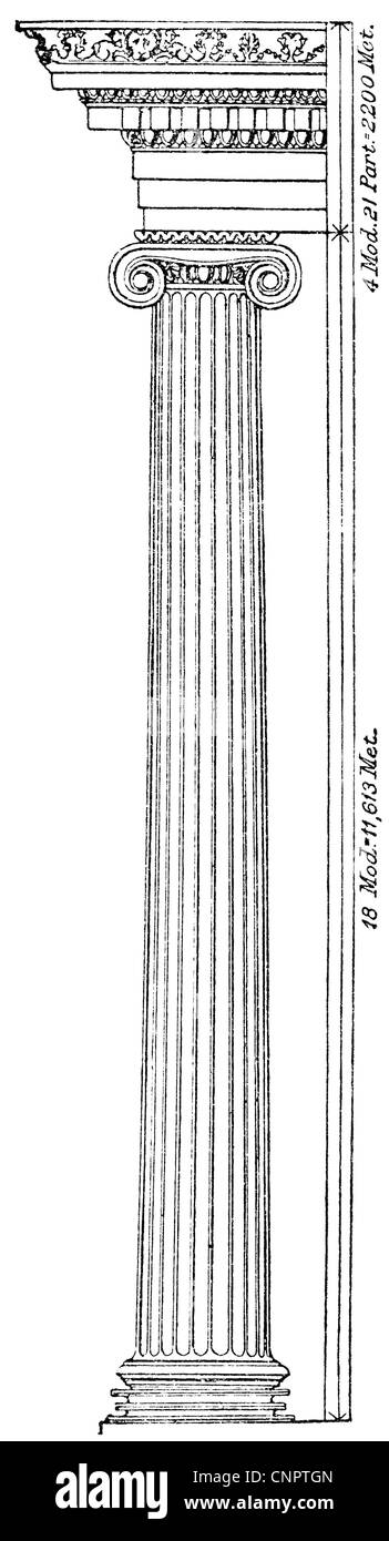 Ionic order temple of Pallas Athena in Priene Stock Photo - Alamy