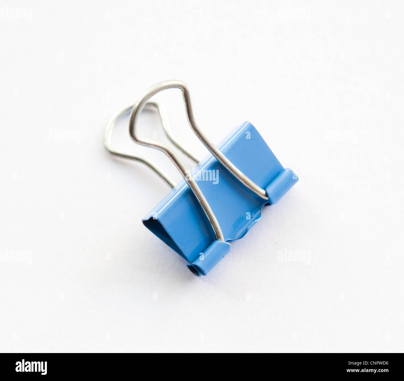 blue paper clip on white background Stock Photo - Alamy