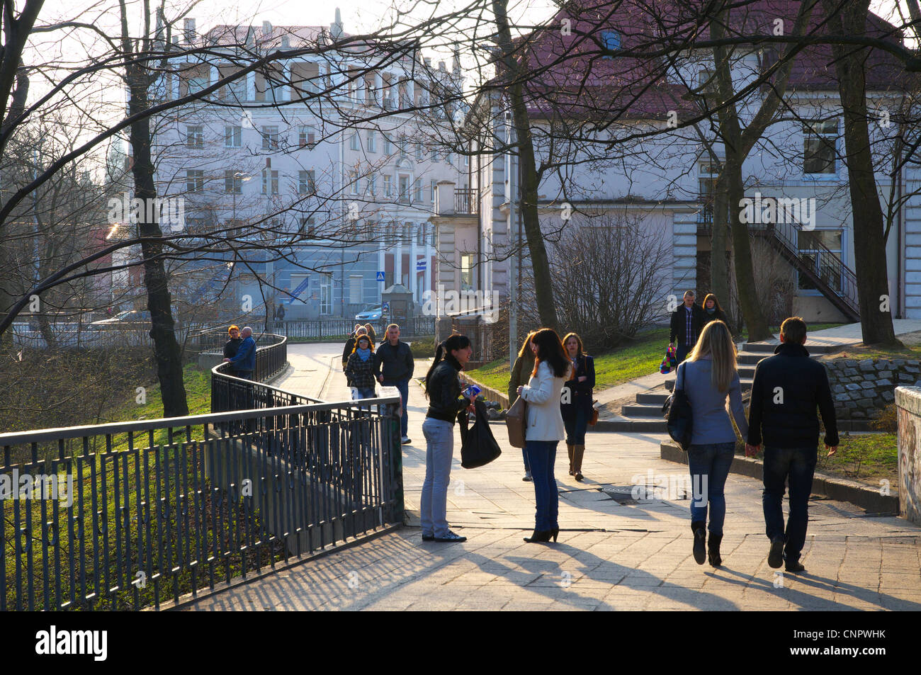 Evening street of Kaliningrad. Russia Stock Photo - Alamy