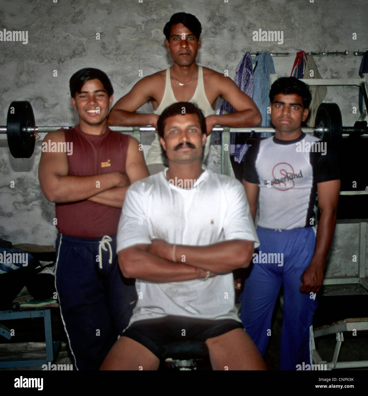 Group of Indian men posing at a gym in Udaipur, India Stock Photo - Alamy