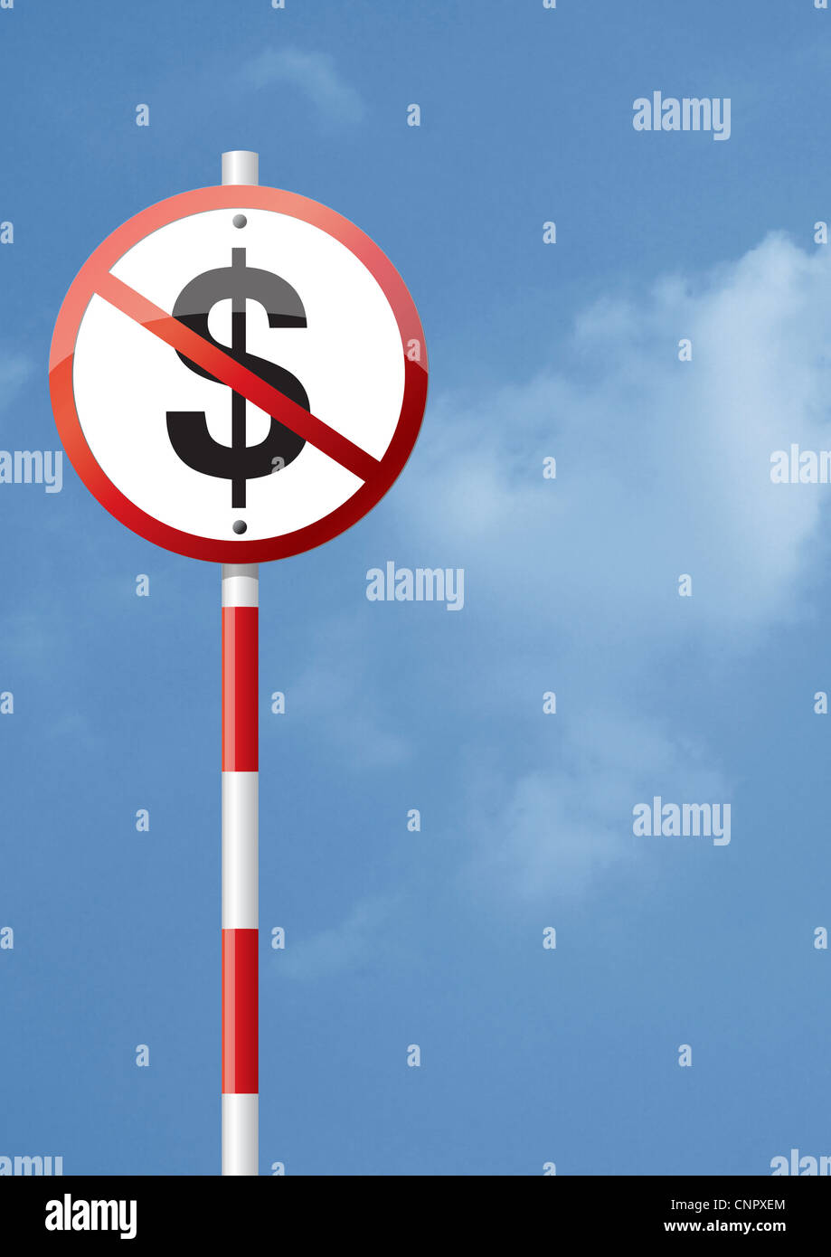 STOP DOLLAR SIGN with a paths Stock Photo - Alamy