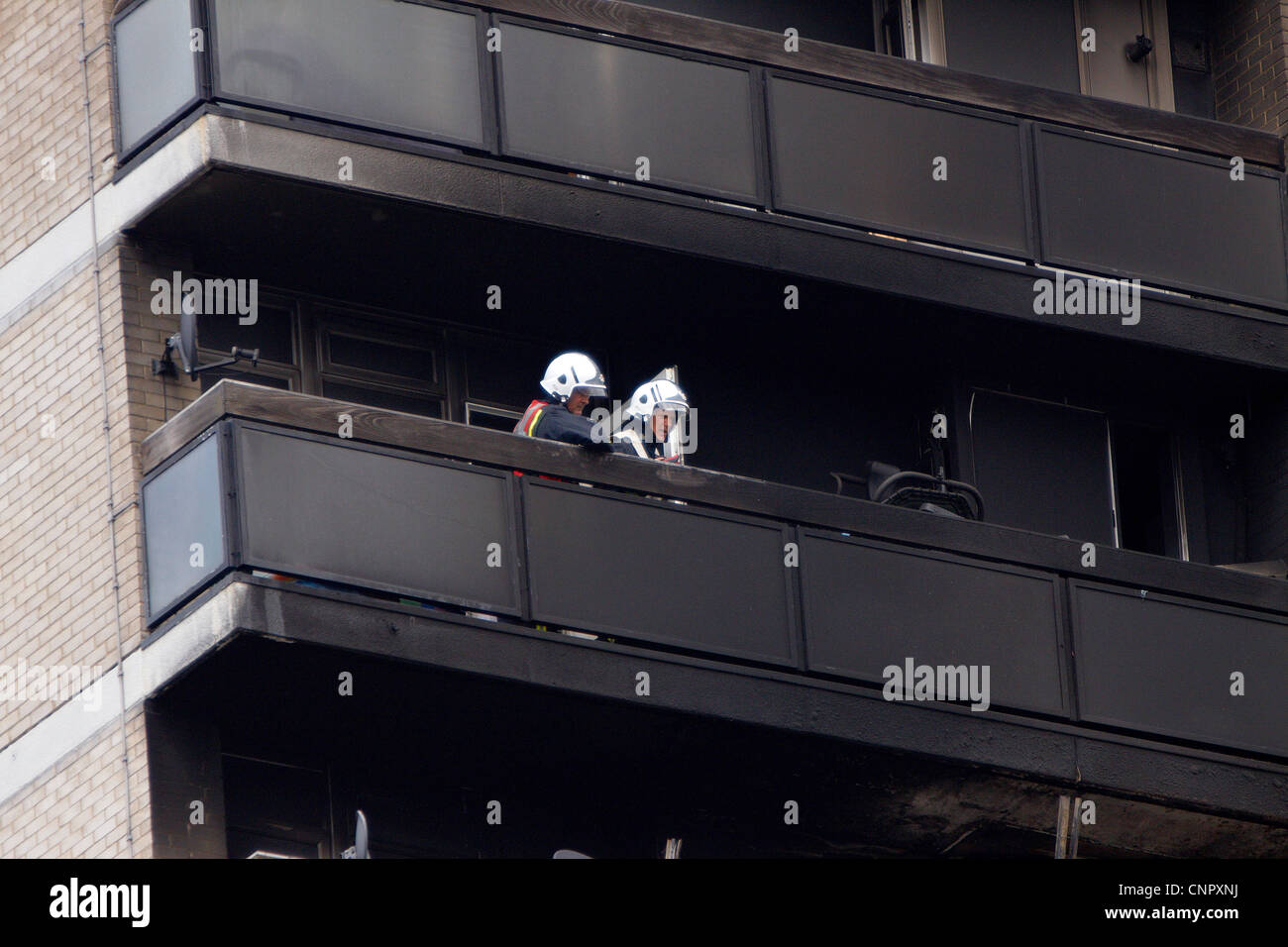 Emergency services attend a tower block fire in Abbey Street ...
