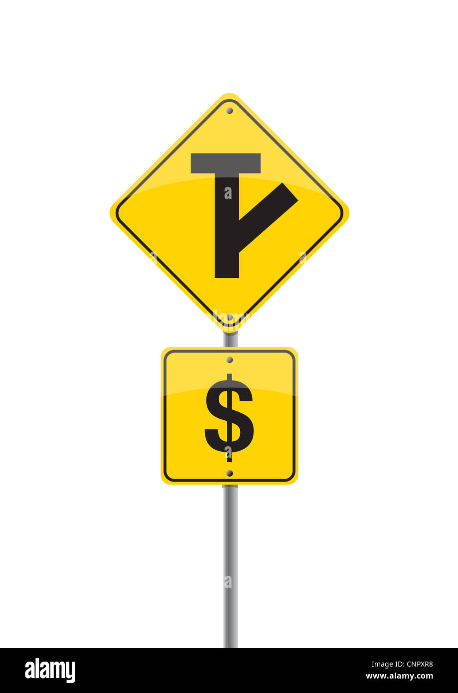 US dollar and junction signs with paths Stock Photo - Alamy