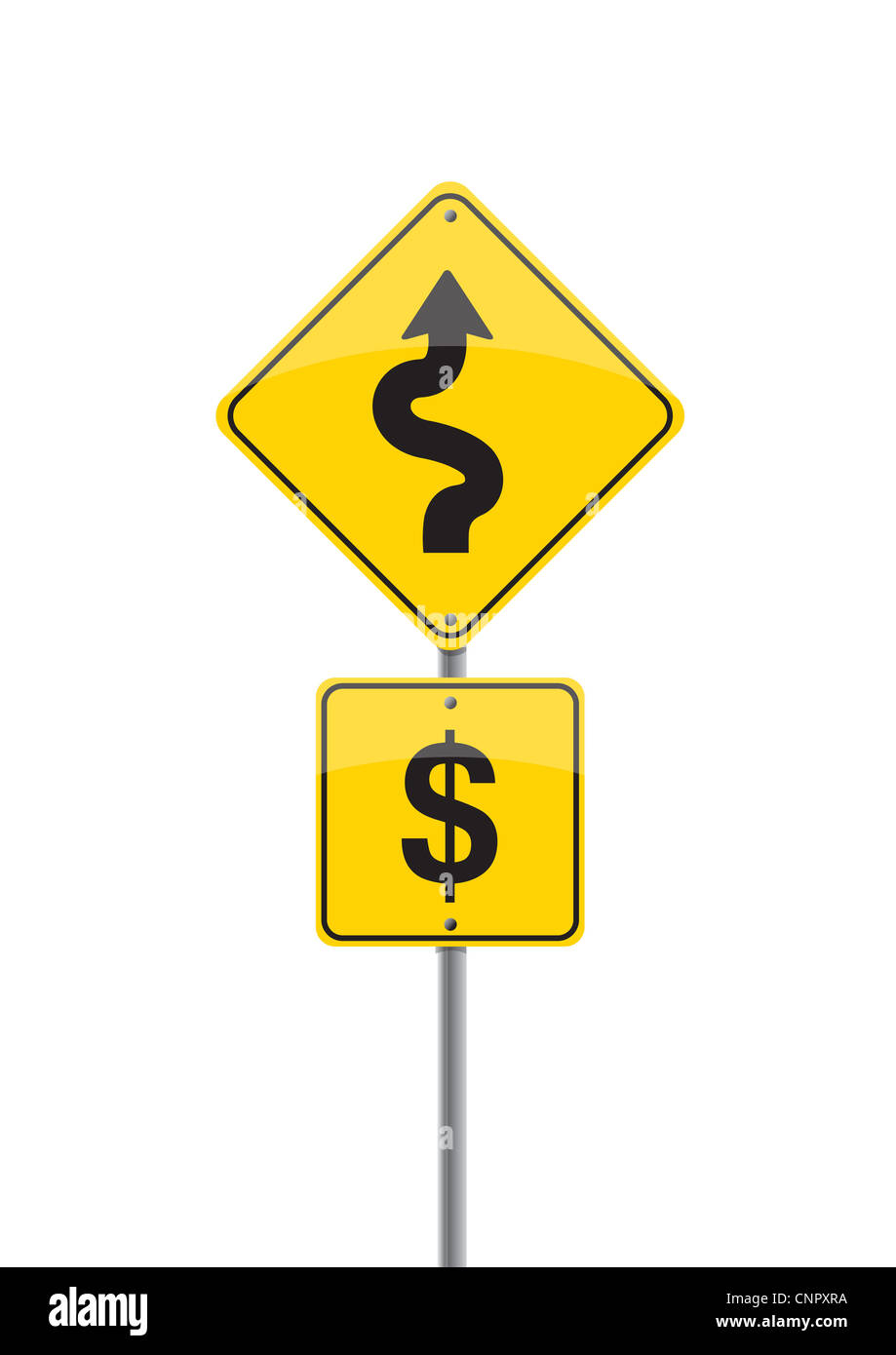 dollar swing on sign road Stock Photo - Alamy
