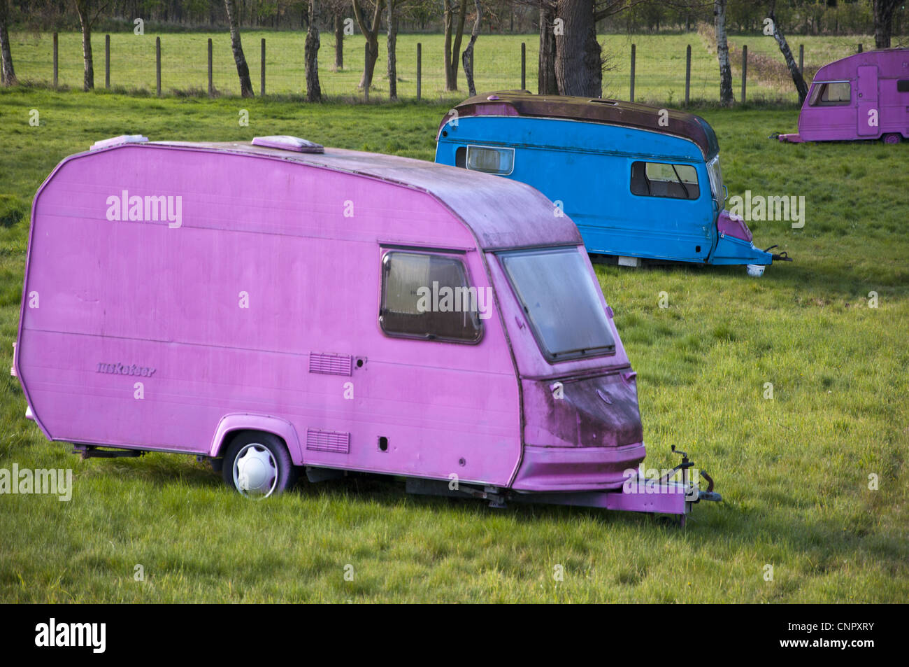 Painted caravans hi-res stock photography and images - Alamy