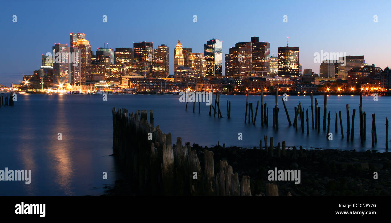 Boston harbor waterfront night hi-res stock photography and images - Alamy