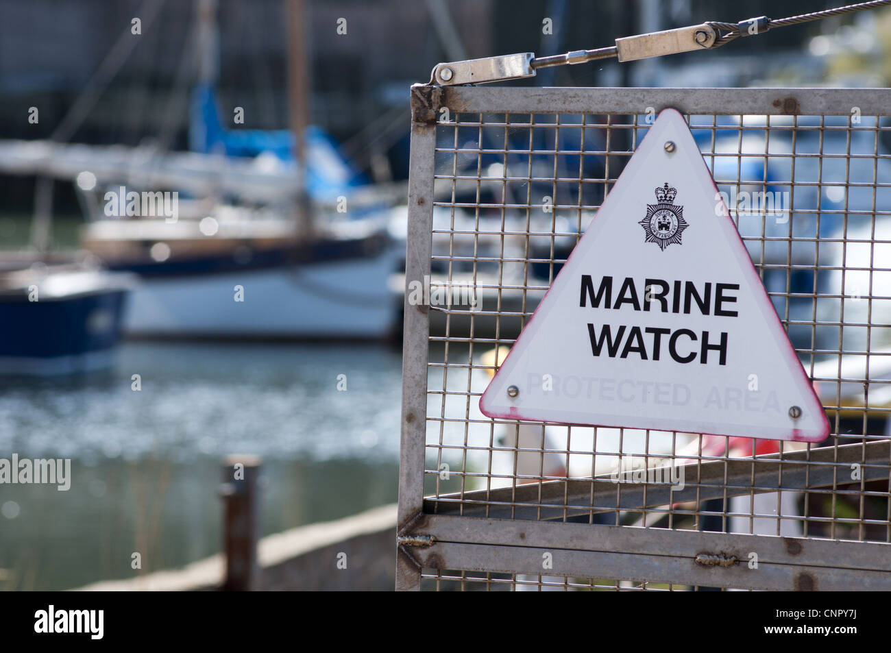 Marine watch sign Stock Photo - Alamy