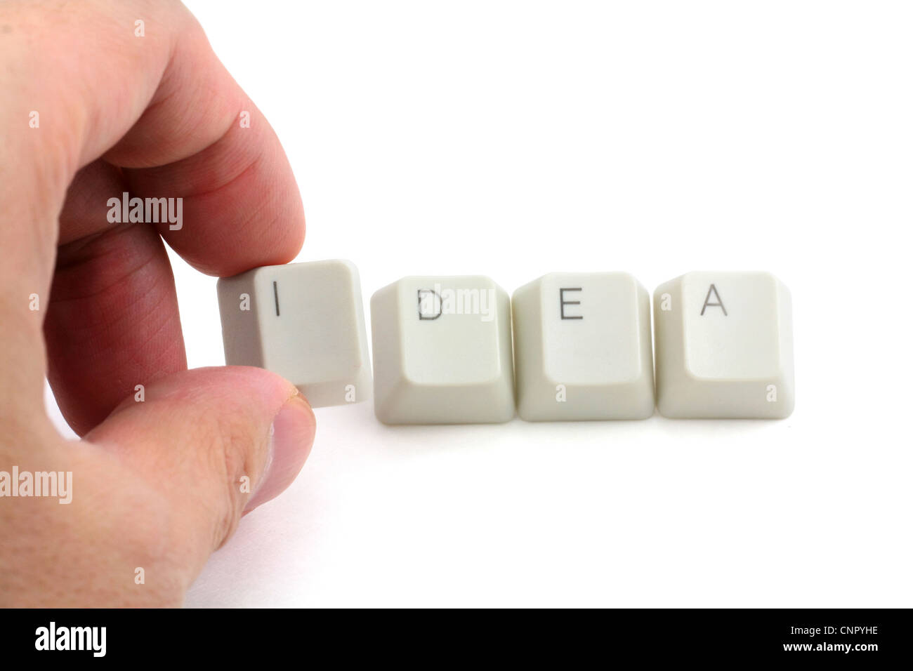 letter keys close up, concept of idea Stock Photo - Alamy