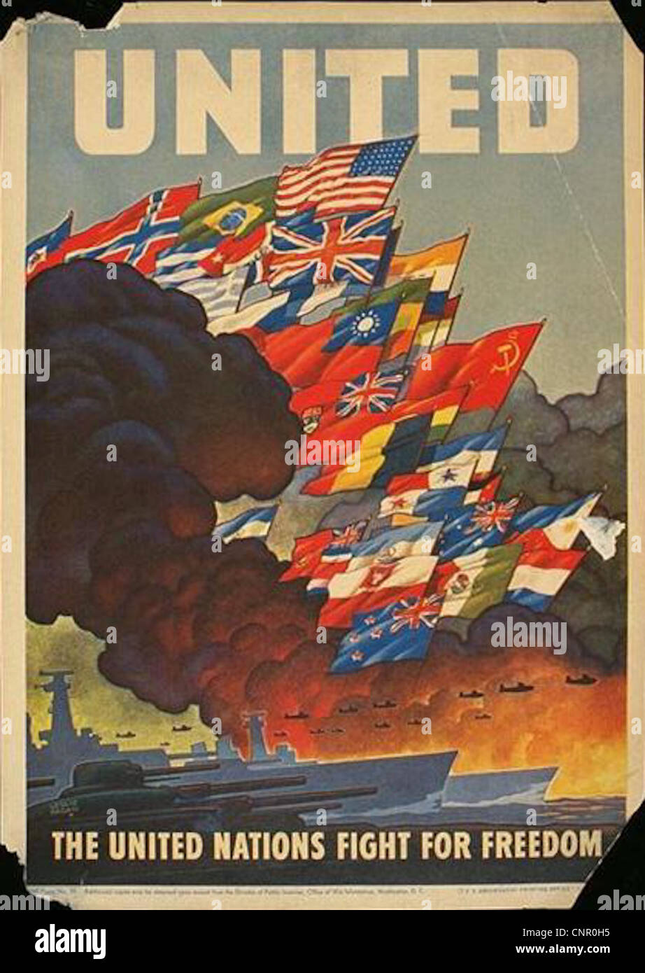 A collection of World War II propaganda posters highlighting the ...