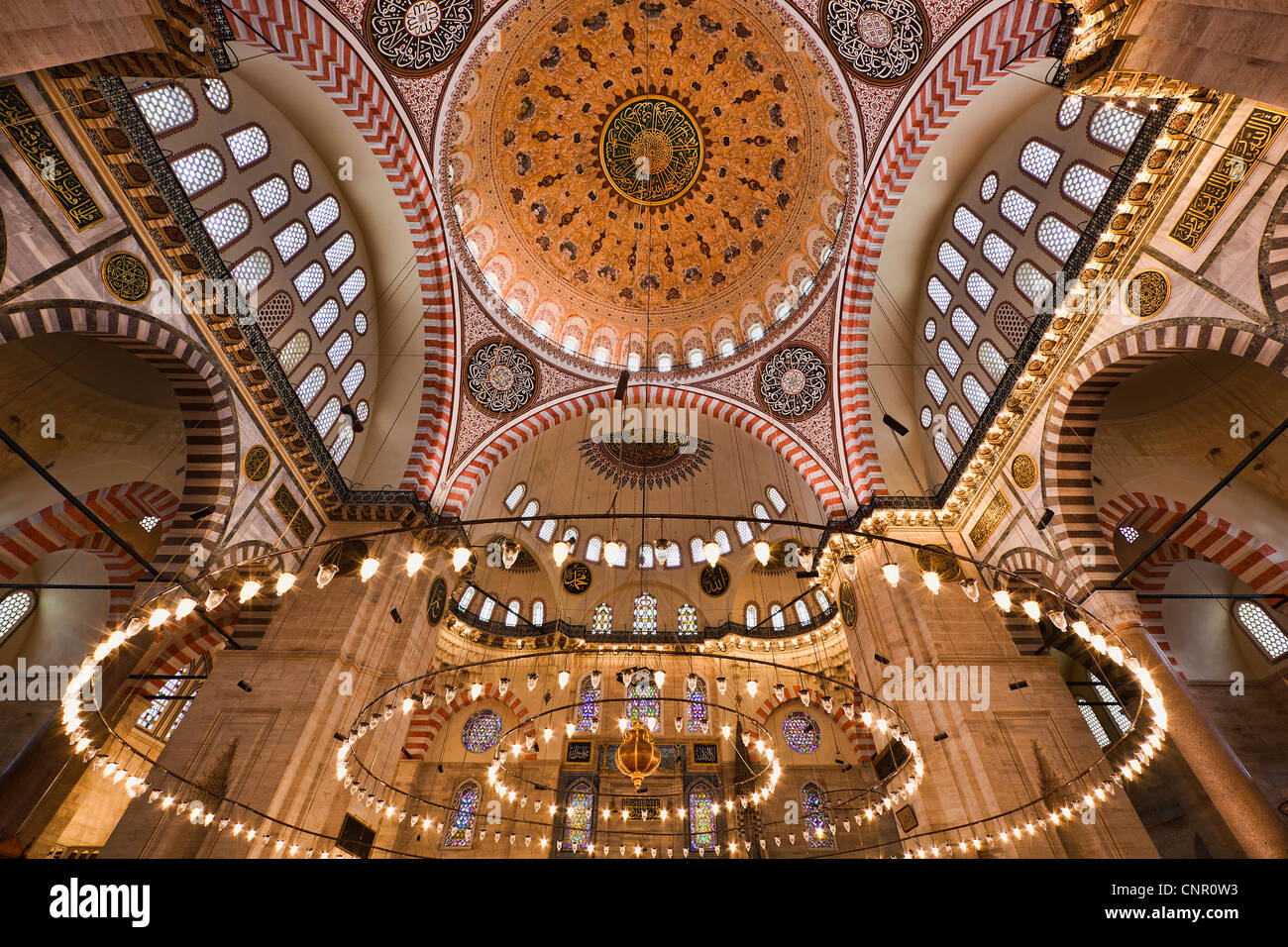 Suleymaniye mosque chandelier interior hi-res stock photography and ...