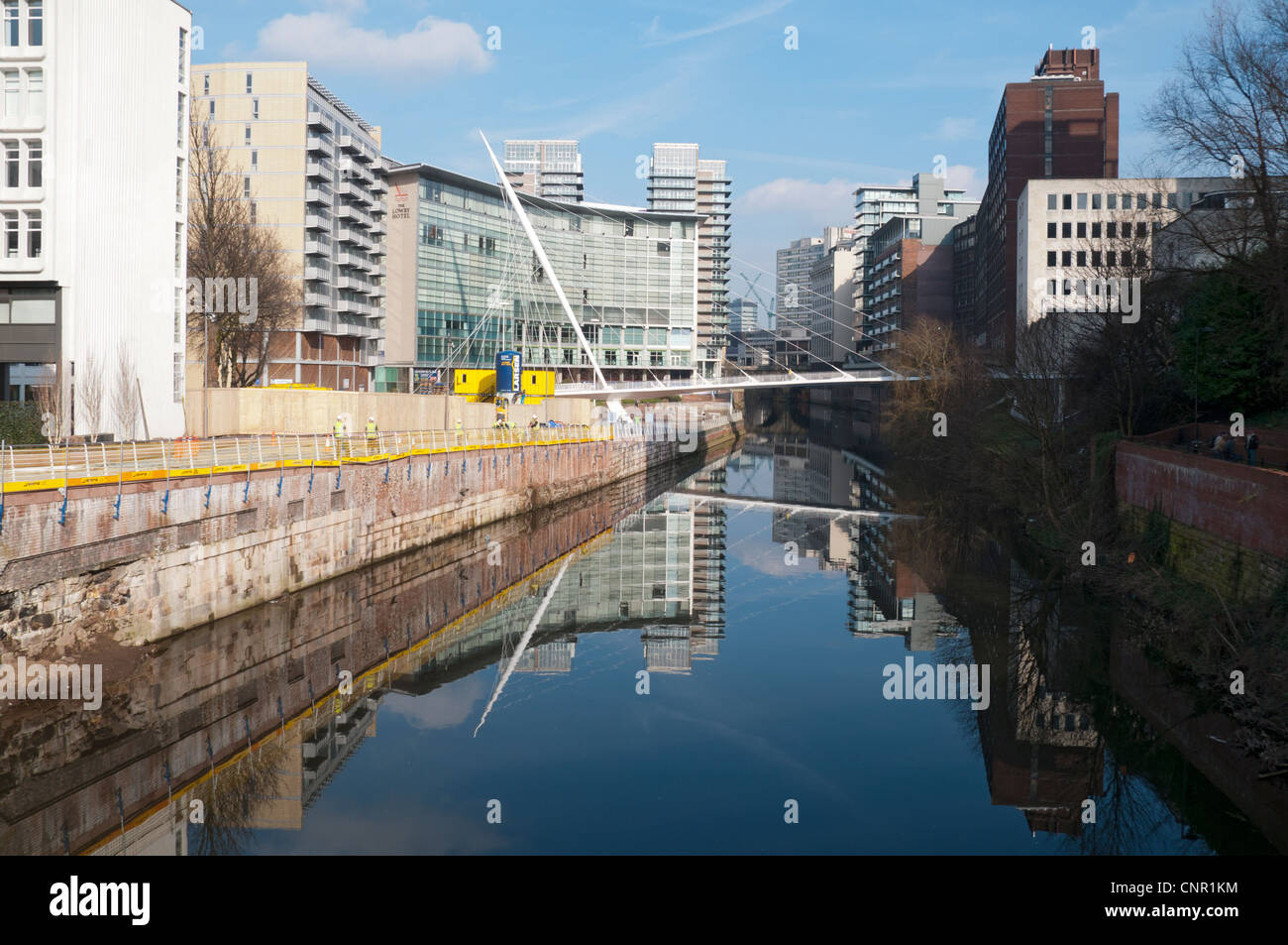 Path river irwell trinity bridge manchester hi-res stock photography ...