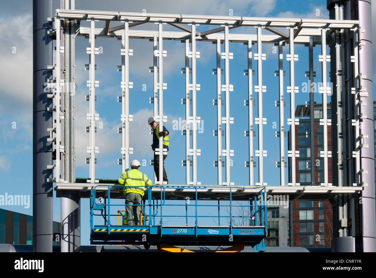 Large TV display screen under construction at MediaCityUK, Salford ...