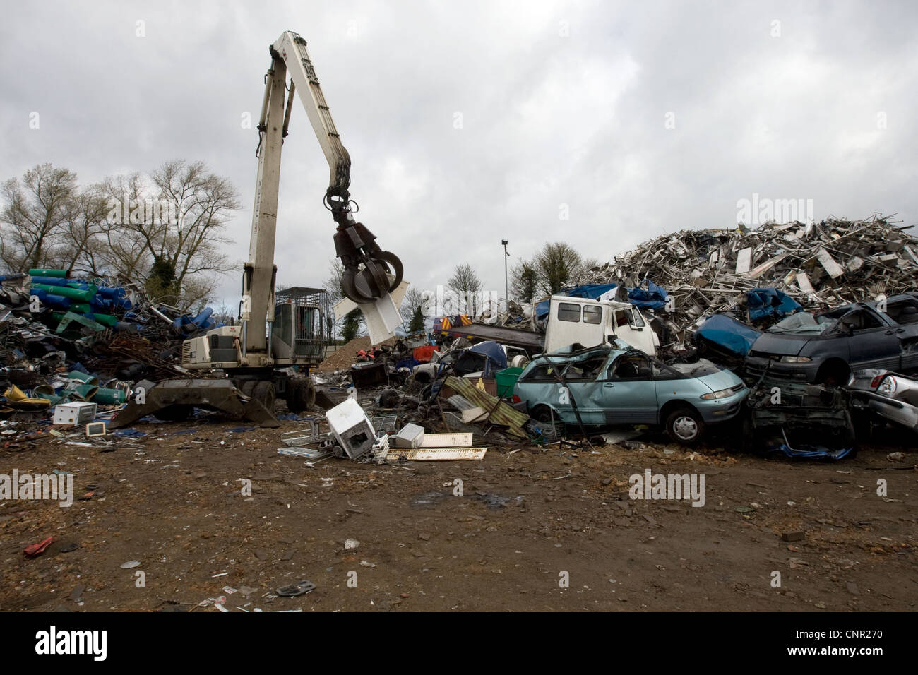Scrap metal in a scrap yard Stock Photo - Alamy