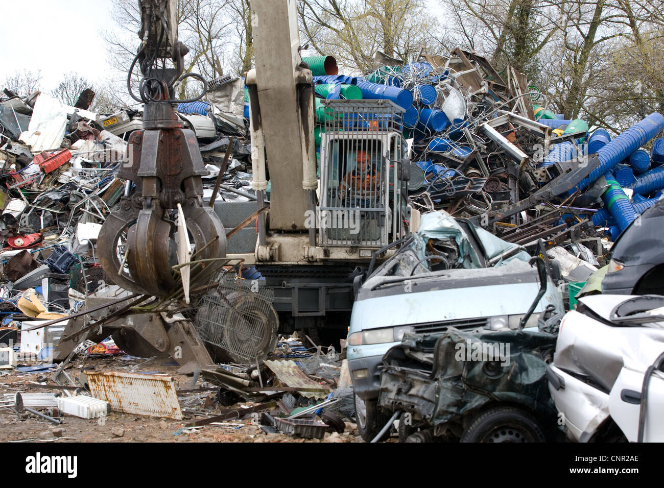 Scrap metal in a scrap yard Stock Photo - Alamy