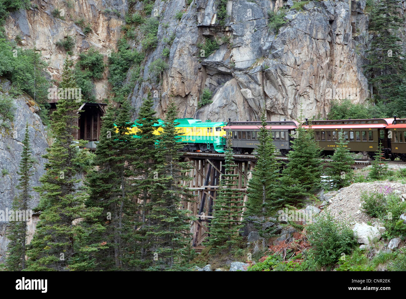 White Pass and Yukon Route Railroad, Skagway, Alaska, USA Stock Photo ...