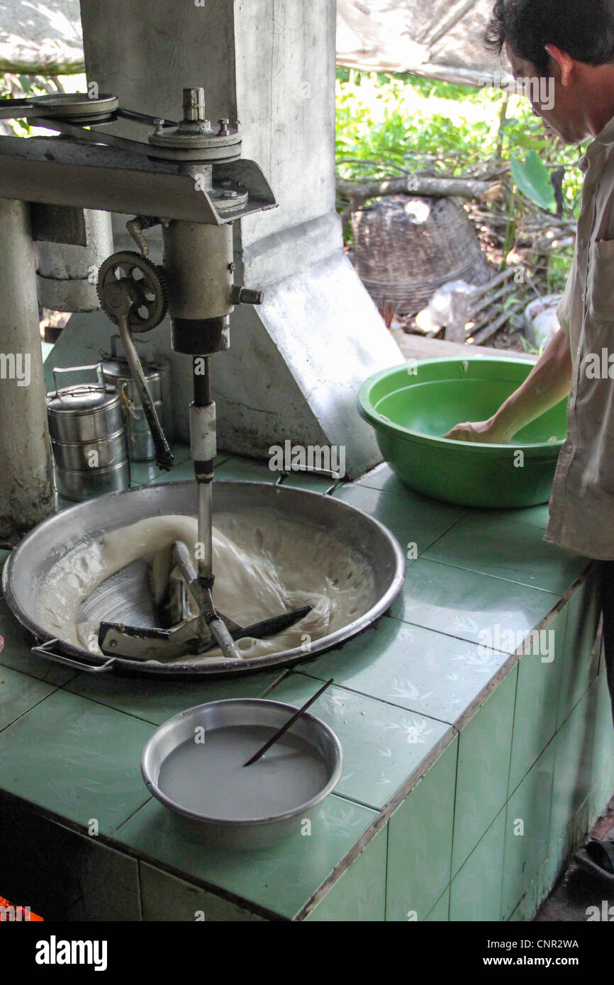 Coconut candy mill in My Tho, Mekong Delta, Vietnam Stock Photo - Alamy