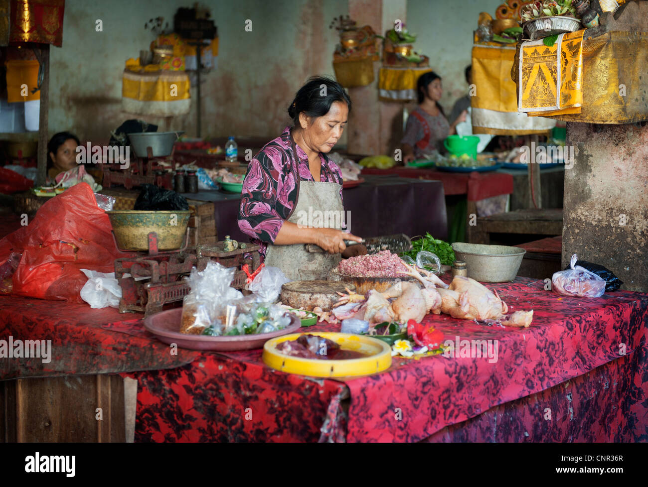 The Ubud, Bali public market is a busy place, especially in the early ...