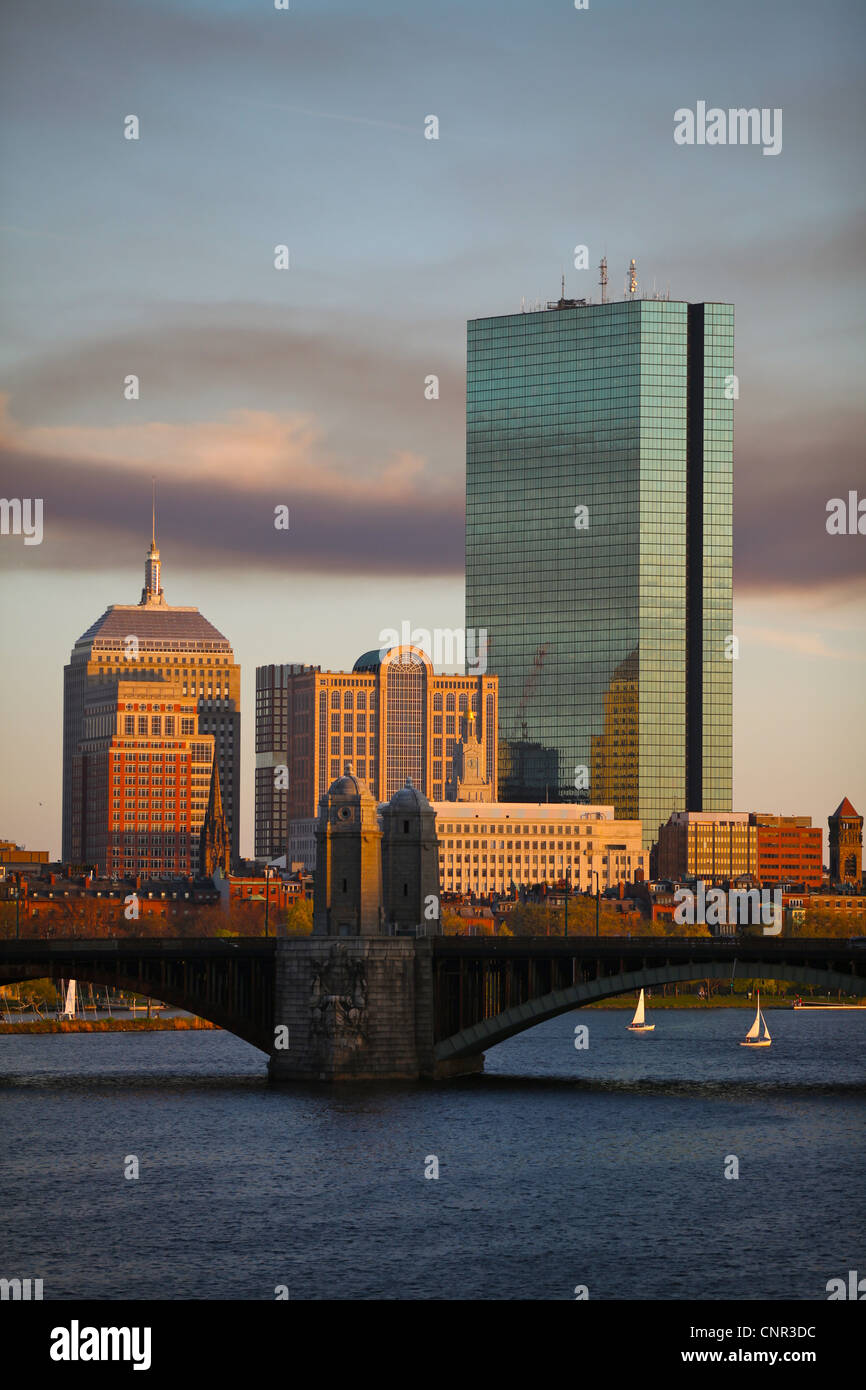 Clouds and smoke passing over Back Bay and John Hancock Tower with ...