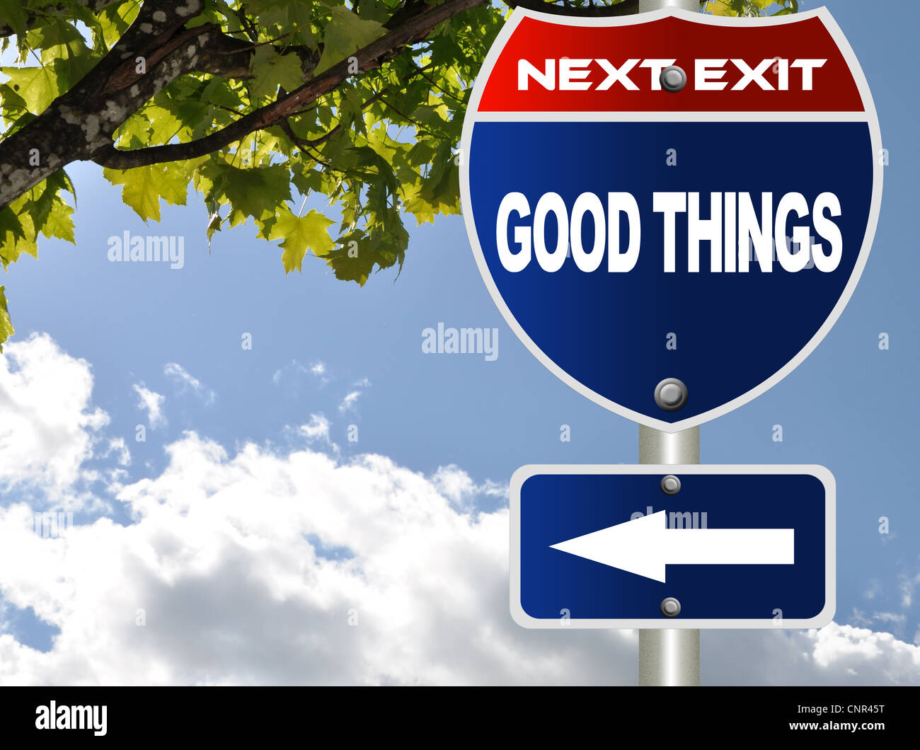 Good things road sign Stock Photo - Alamy
