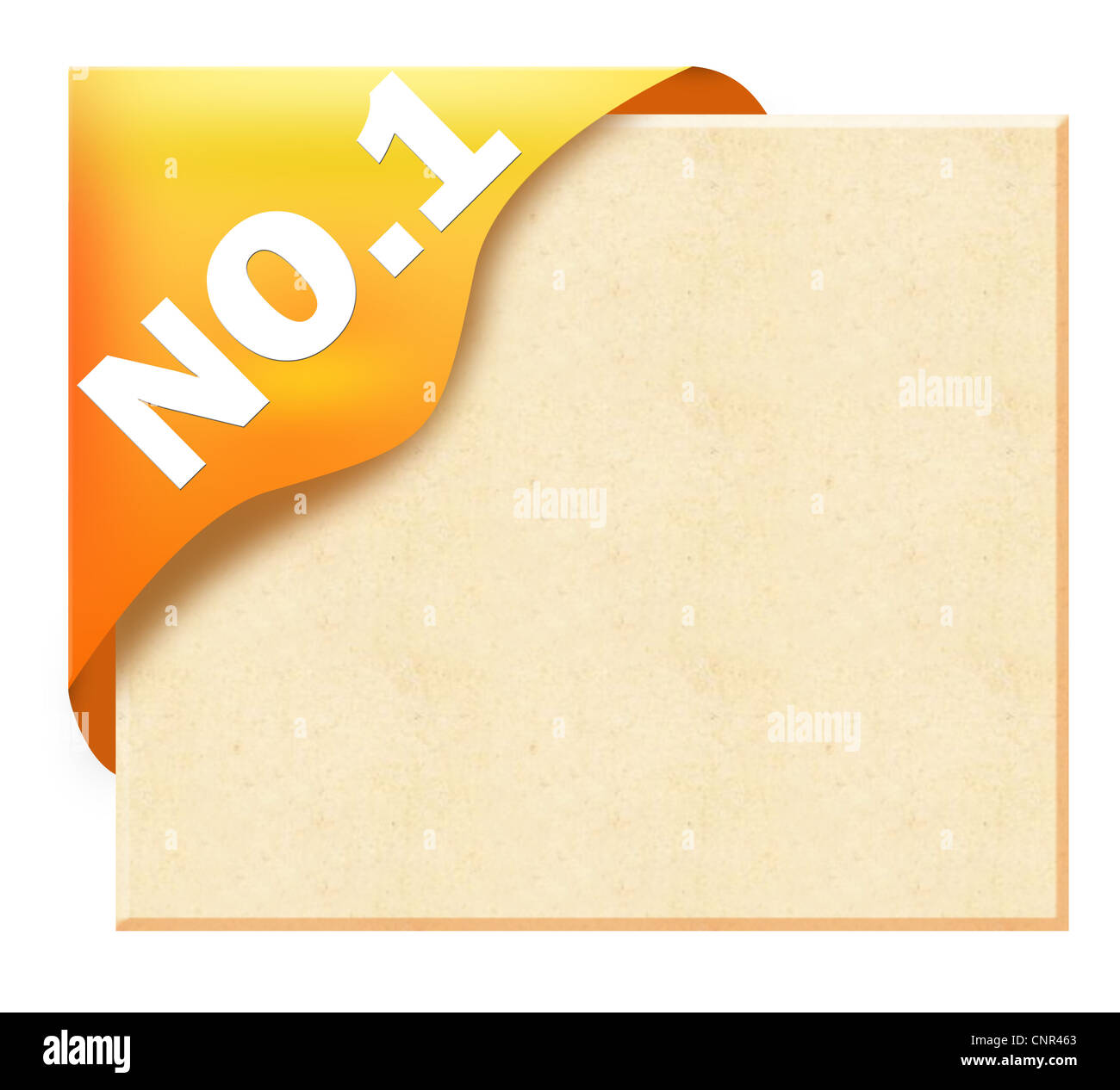 Golden corner ribbon with number one sign Stock Photo - Alamy