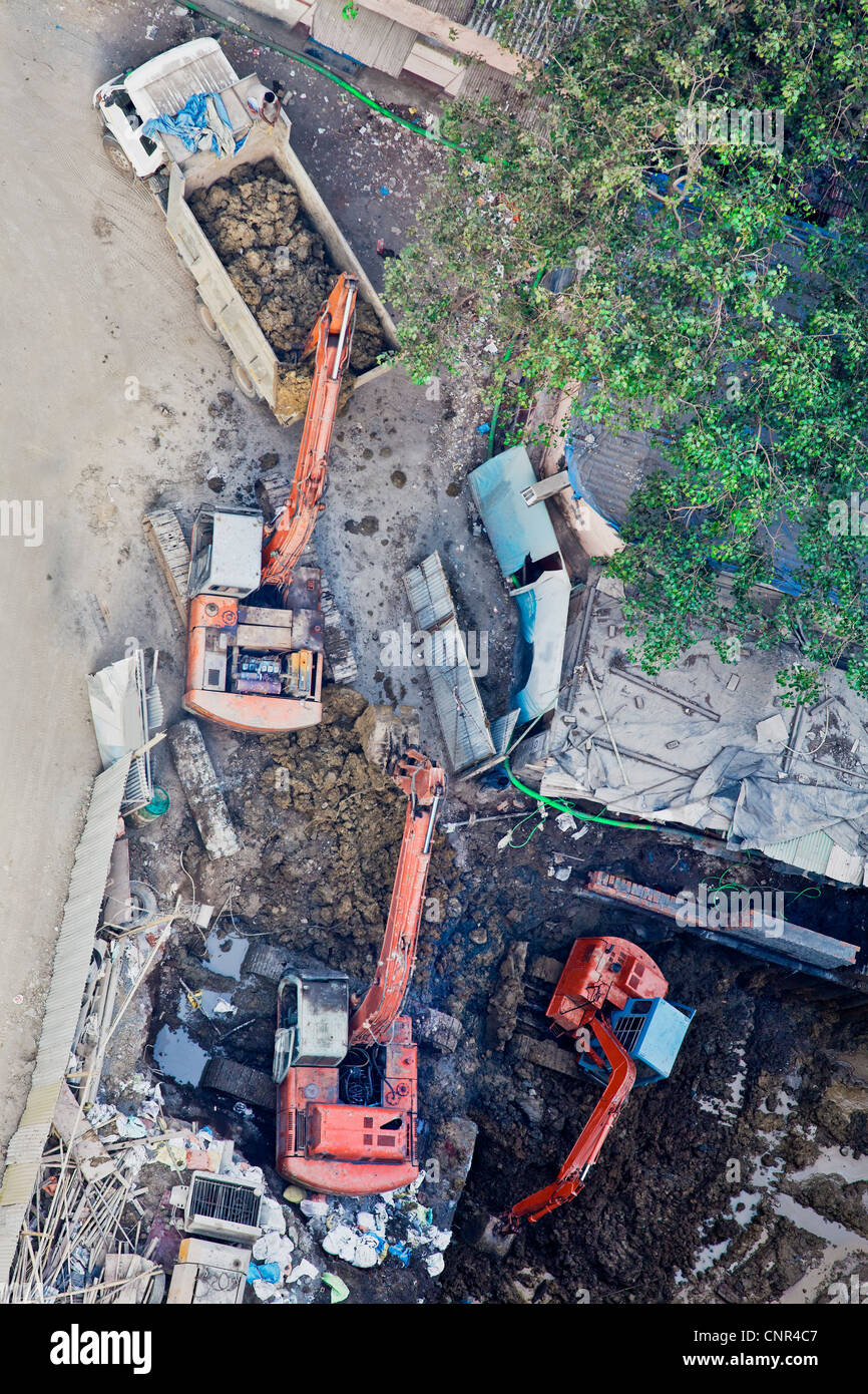 Any orientation of construction site in Mumbai, India, aerial view of ...