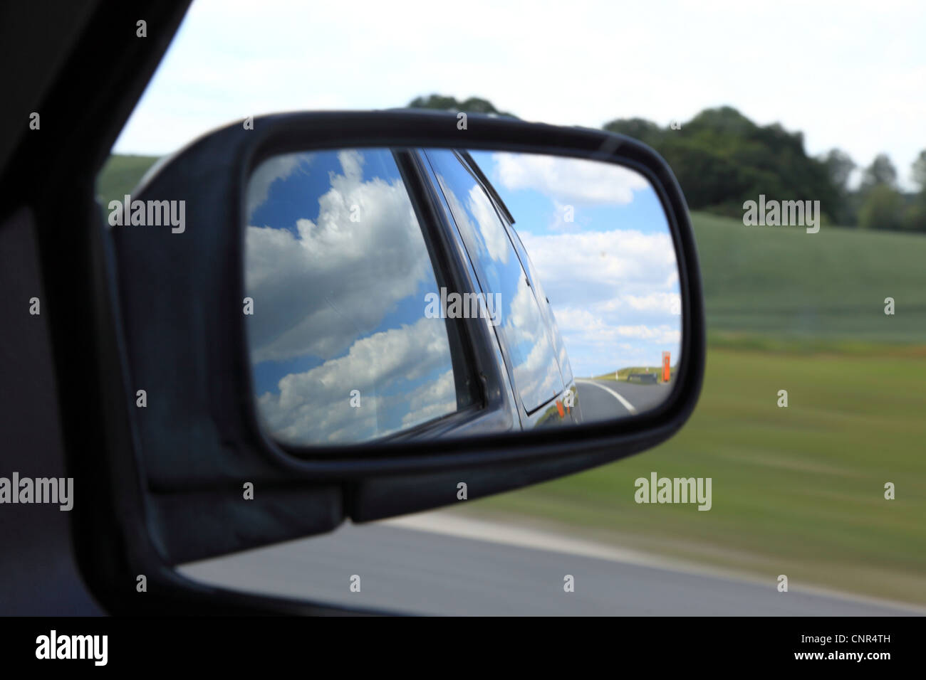 Road reflecting in the sideview mirror of a car Stock Photo - Alamy