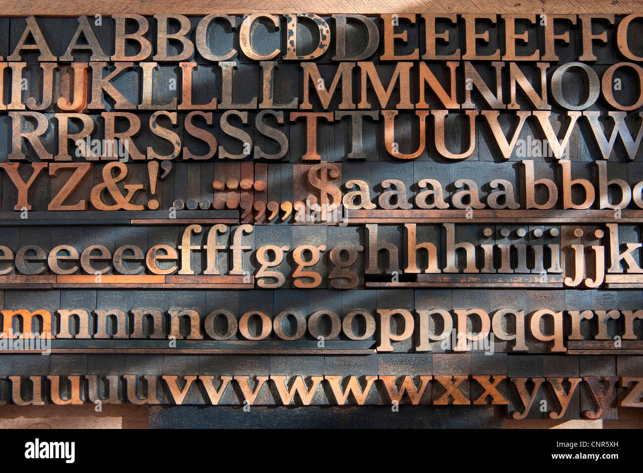 Set of Wooden Letterpress Stock Photo - Alamy