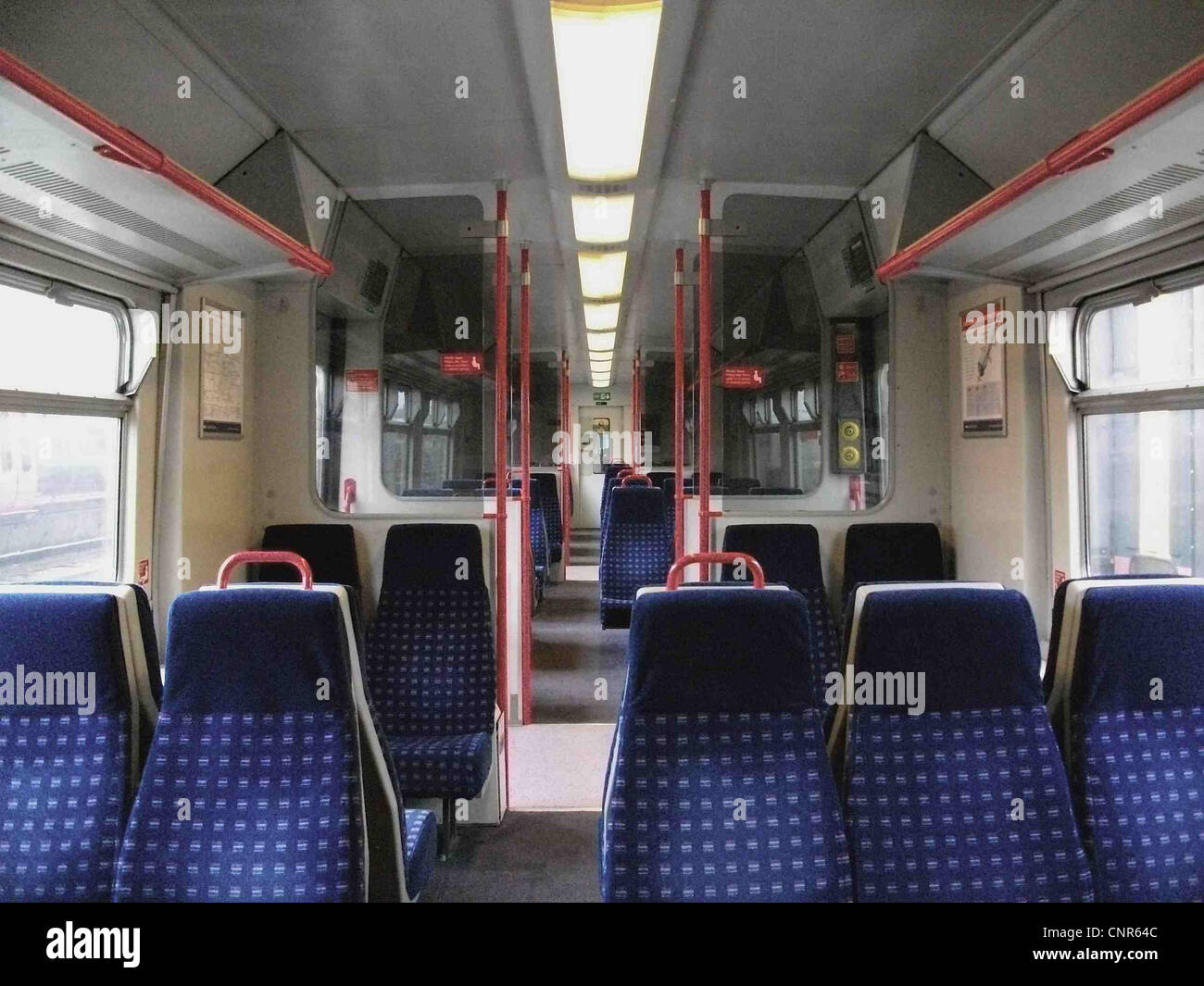 The interior of refreshed Standard Class aboard the TSO vehicle from a First Capital Connect ...