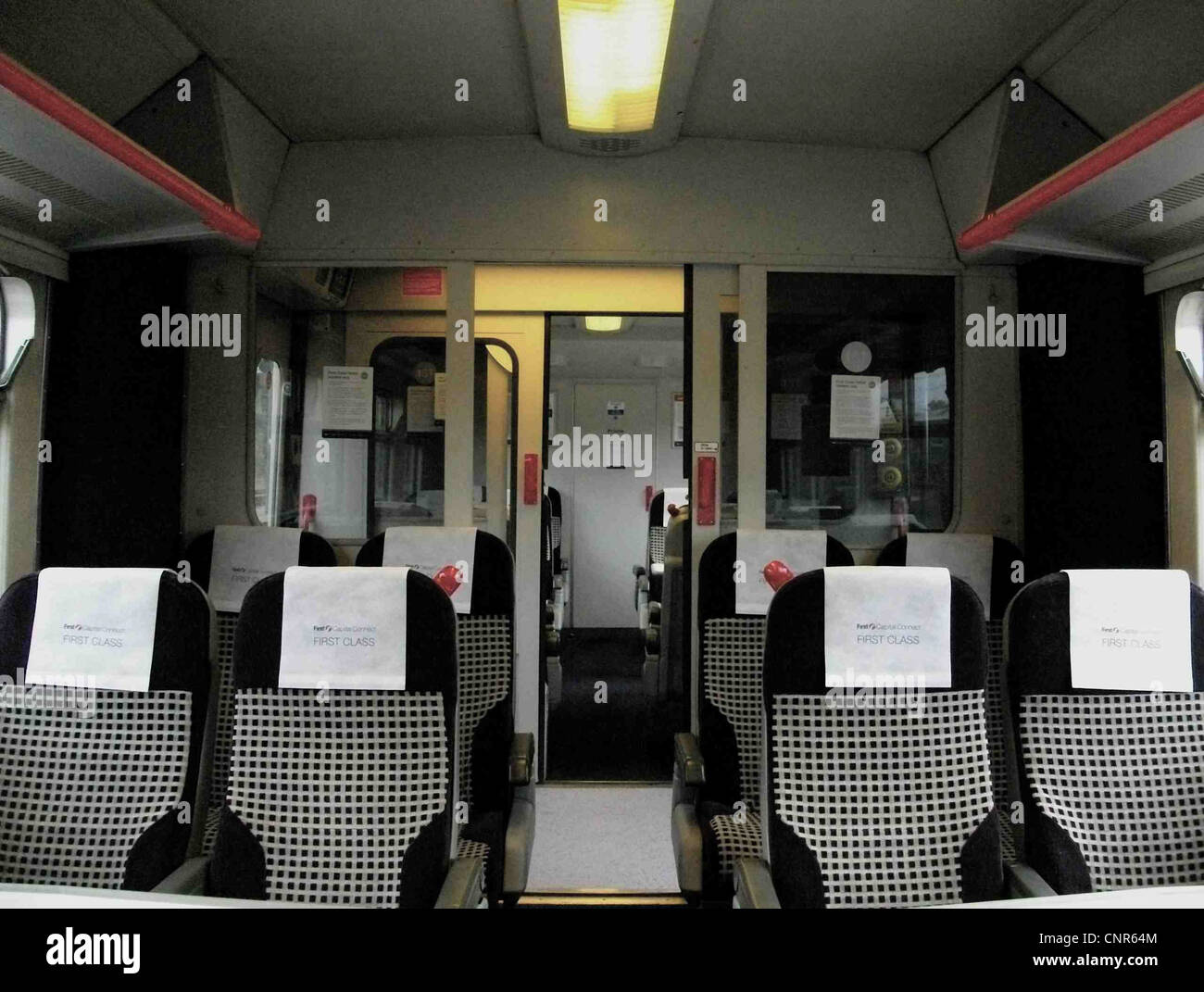 The interior of a refreshed First Class cabin aboard a First Capital ...