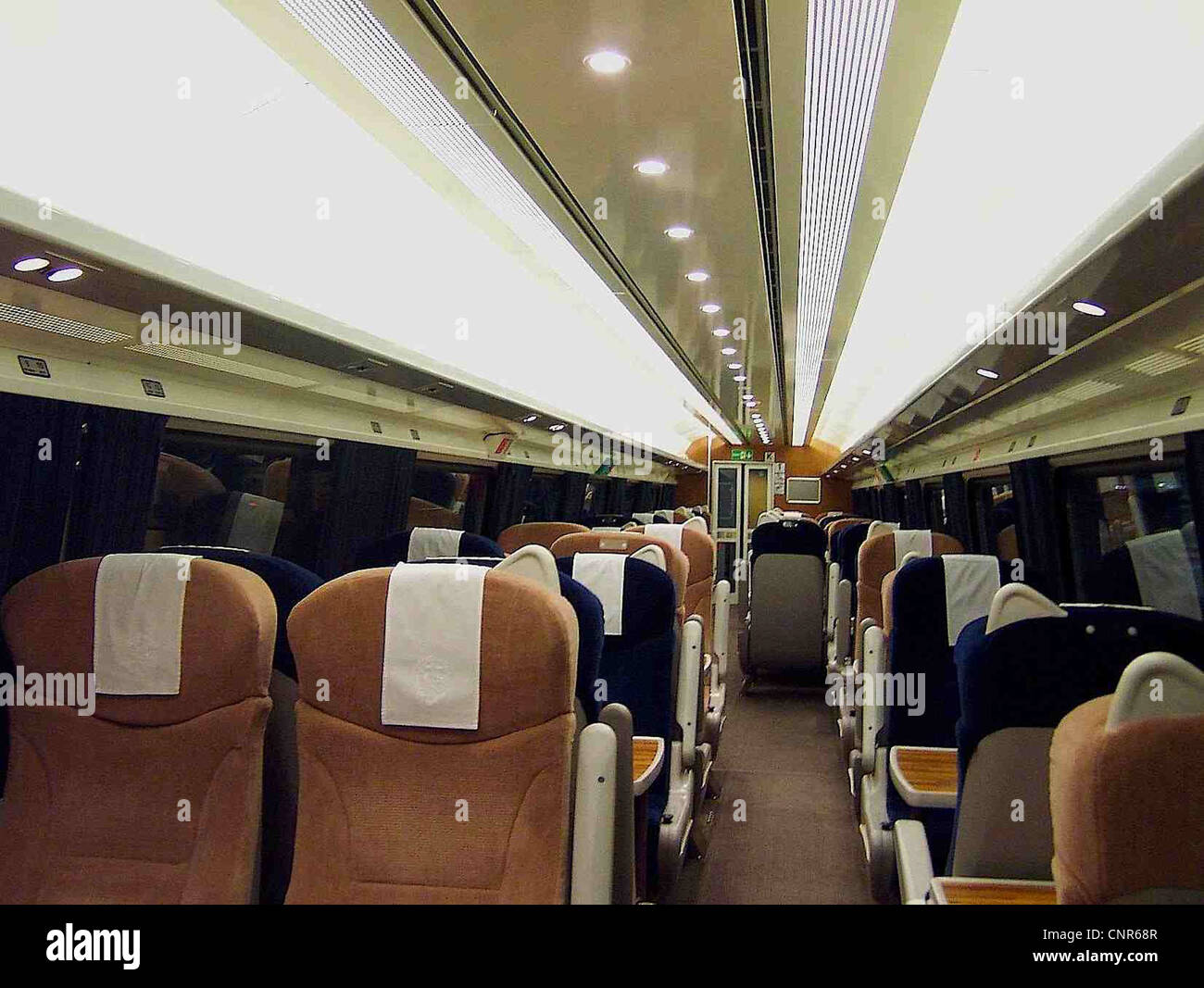 The interior of a refurbished GNER Mark IV FO vehicle Stock Photo - Alamy