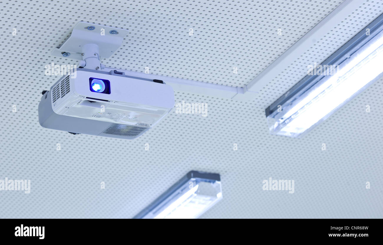 overhead lcd projector in a modern classroom (color toned image Stock ...
