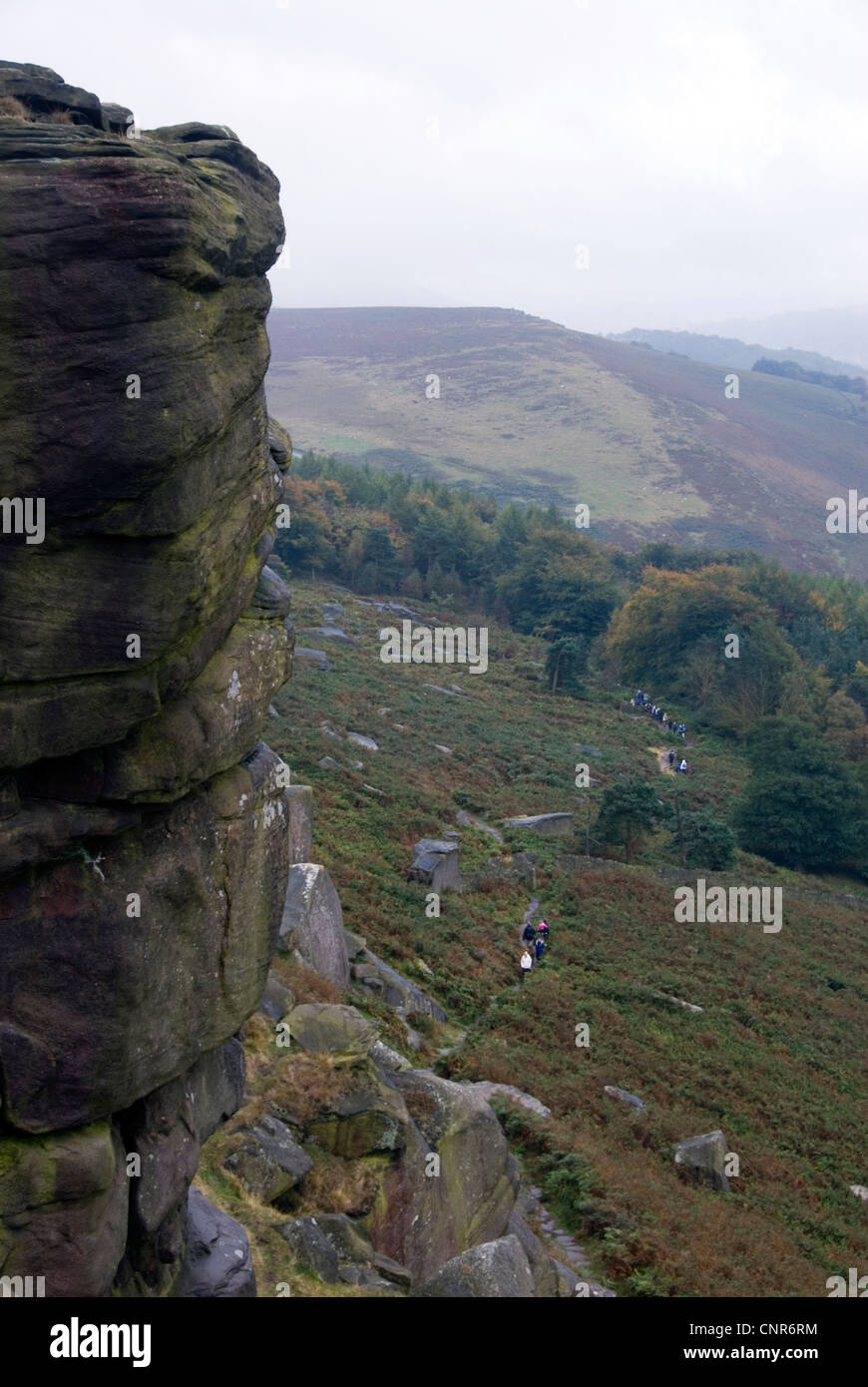 Rain Saturated Countryside Viewed from the Top of Buck Stone, Stanage ...