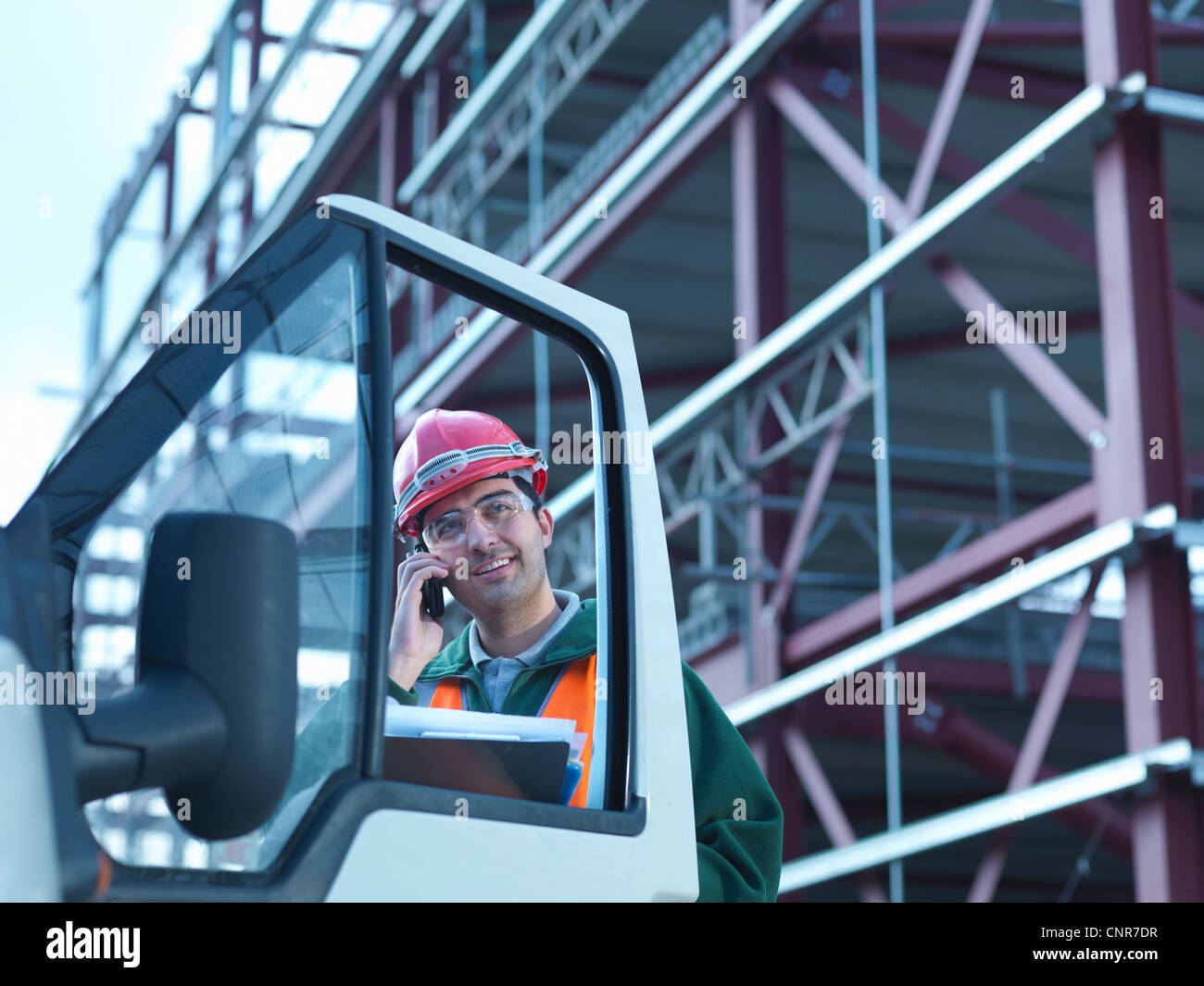 Construction Worker On Scaffolding High Resolution Stock Photography ...