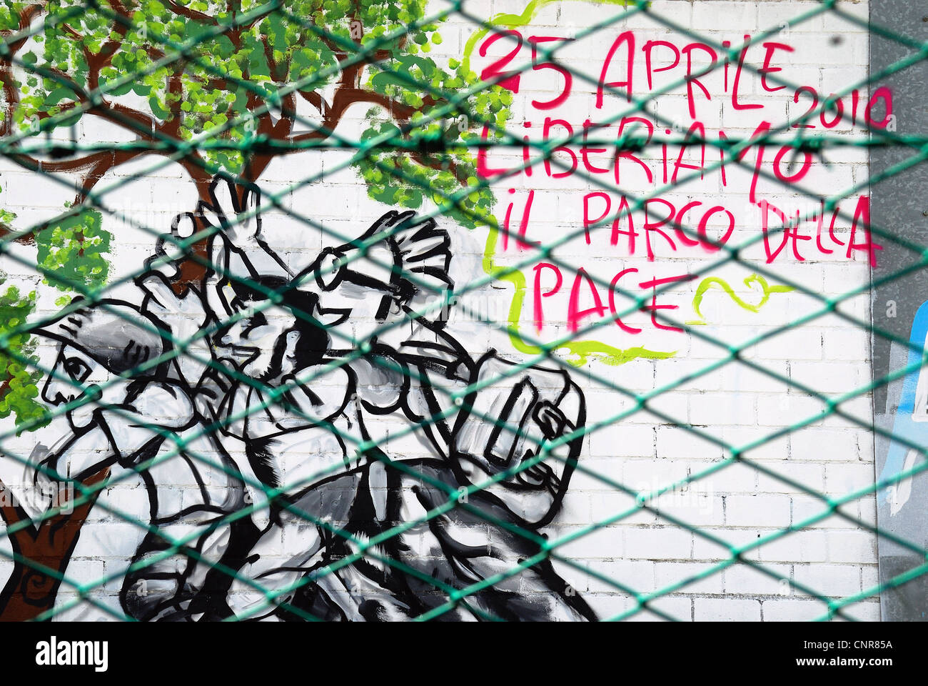 Liberation Day. The anti-war protesters spray graffiti on the walls of ...