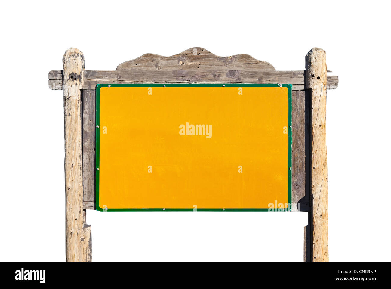 Rustic western style blank highway message sign isolated Stock Photo ...